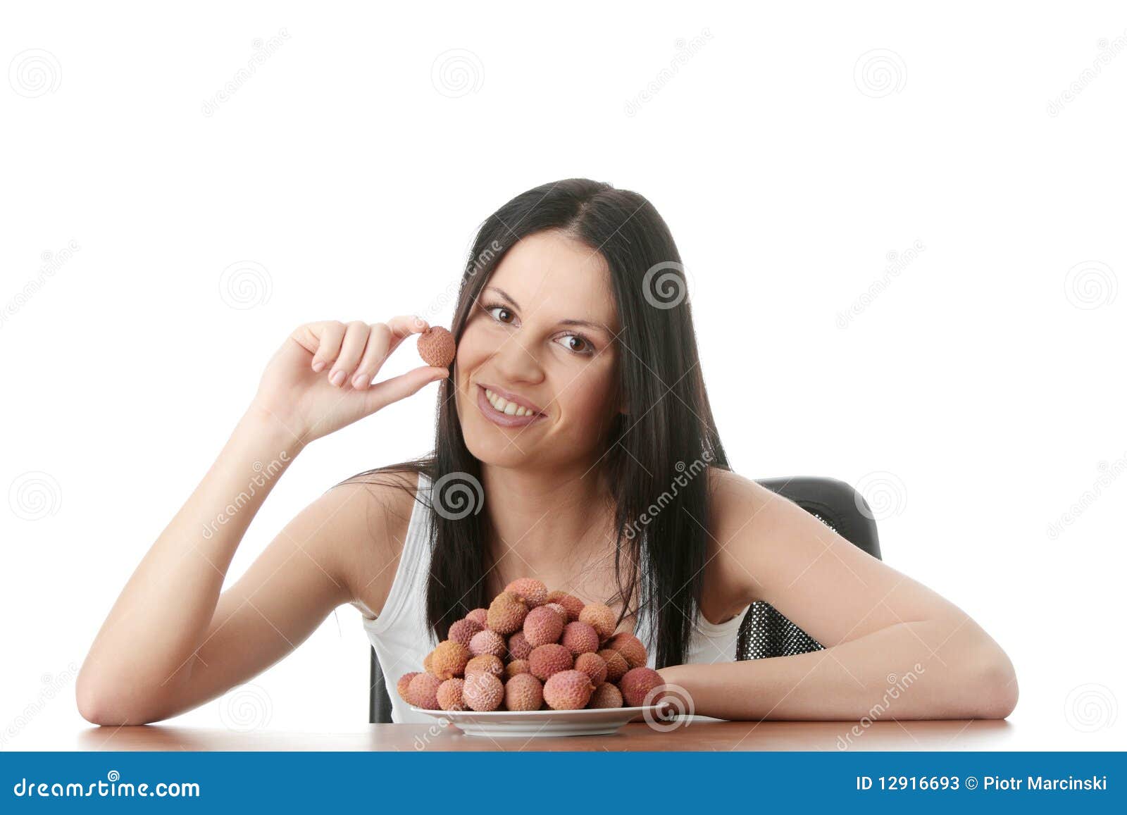 Eating litchi fruits stock image. Image of litchi, diet - 12916693