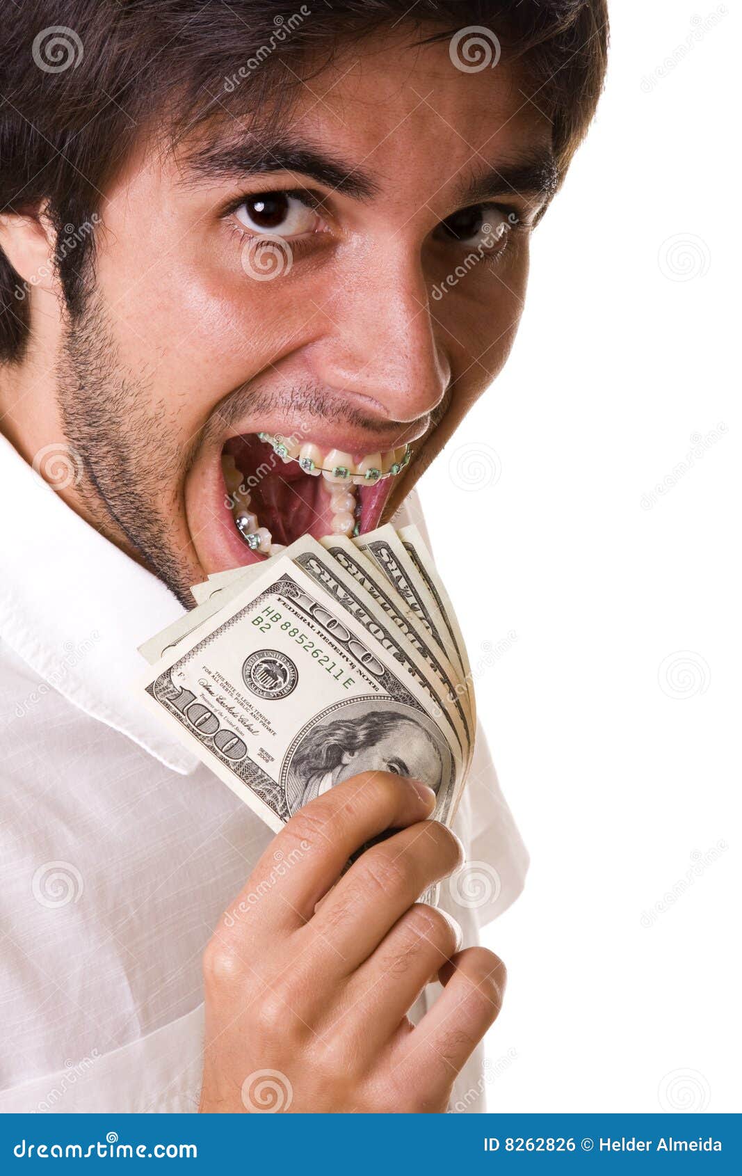Eating the money stock photo. Image of detail, business - 8262826