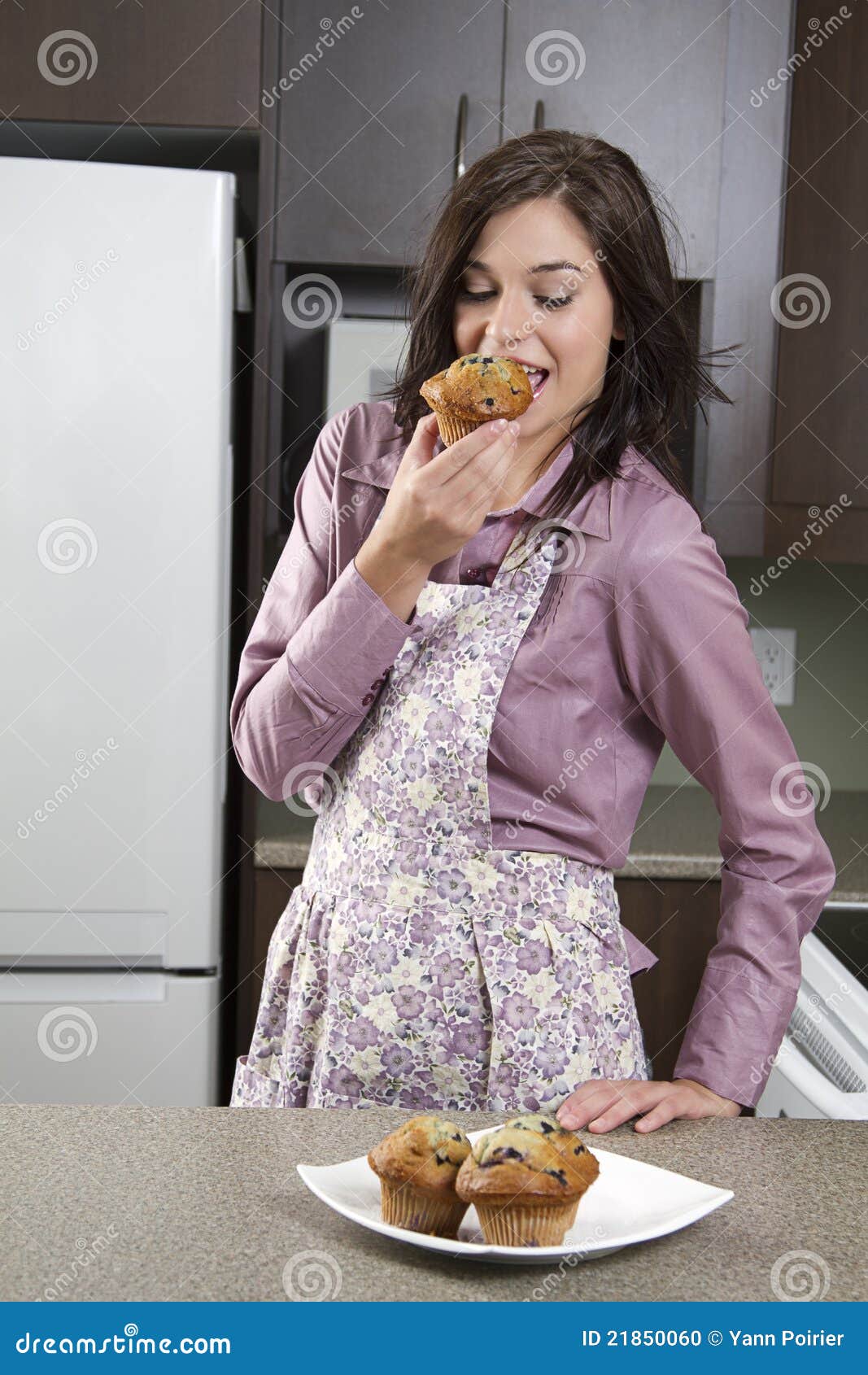 Eating a muffin stock photo. Image of female, junk, bake - 21850060