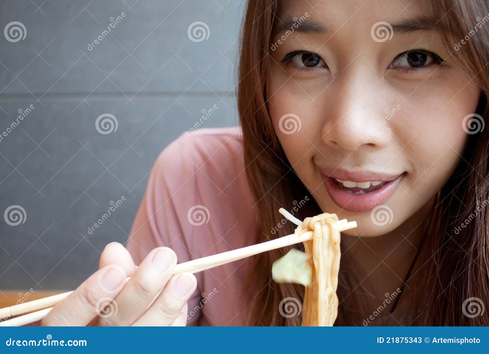 Eating Noodle stock image. Image of cooking, bowl, asian - 21875343