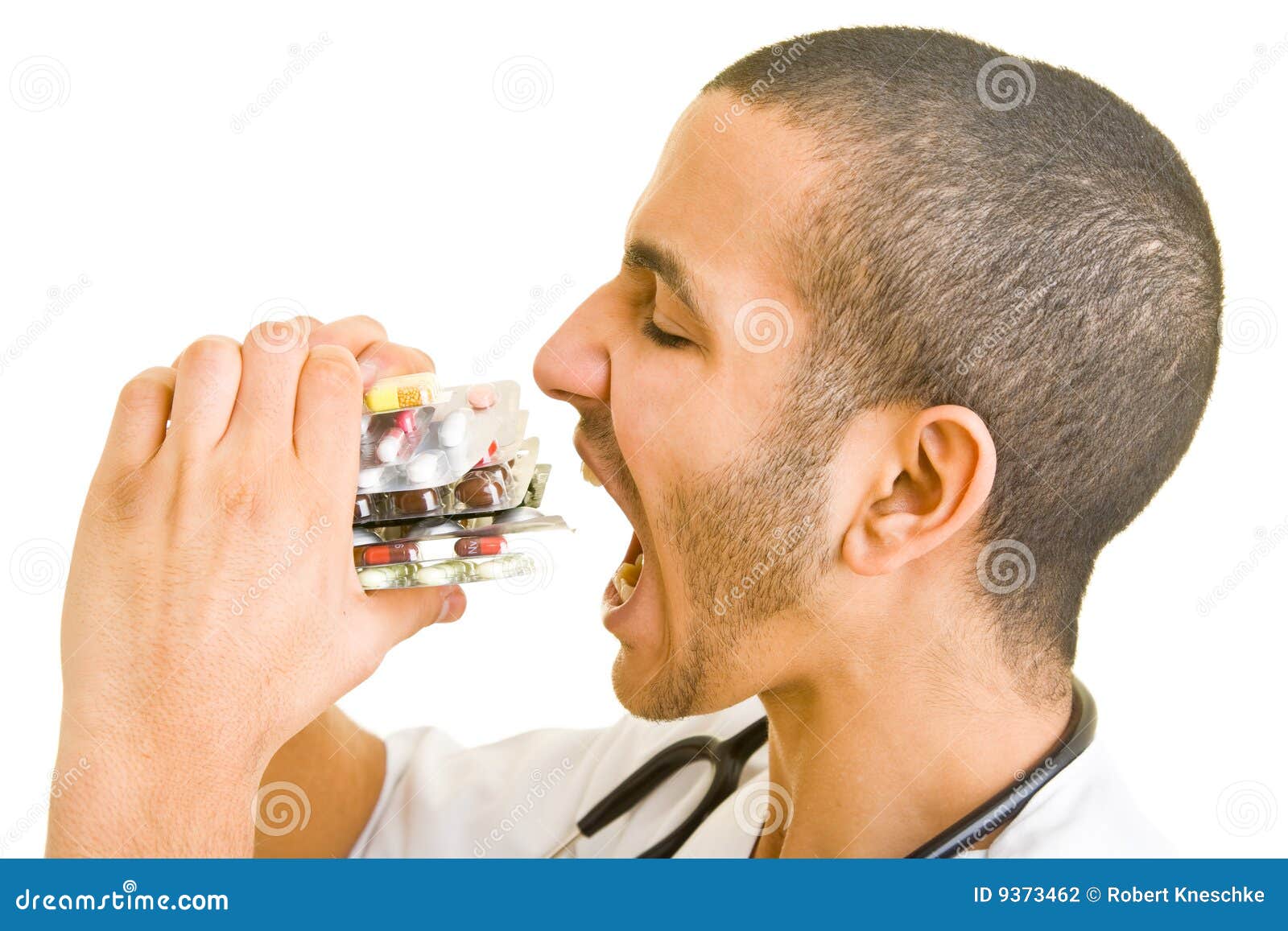 Eating pills stock photo. Image of narcotic, healthcare - 9373462