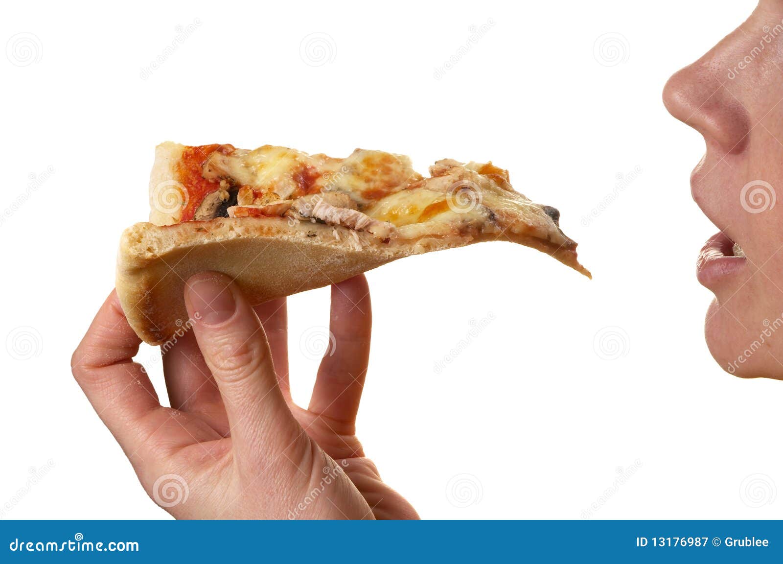 Eating a pizza stock image. Image of chicken, circle - 13176987