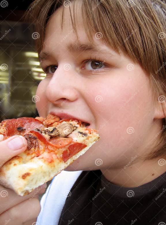 Eating pizza stock photo. Image of males, dough, nutrition - 291074