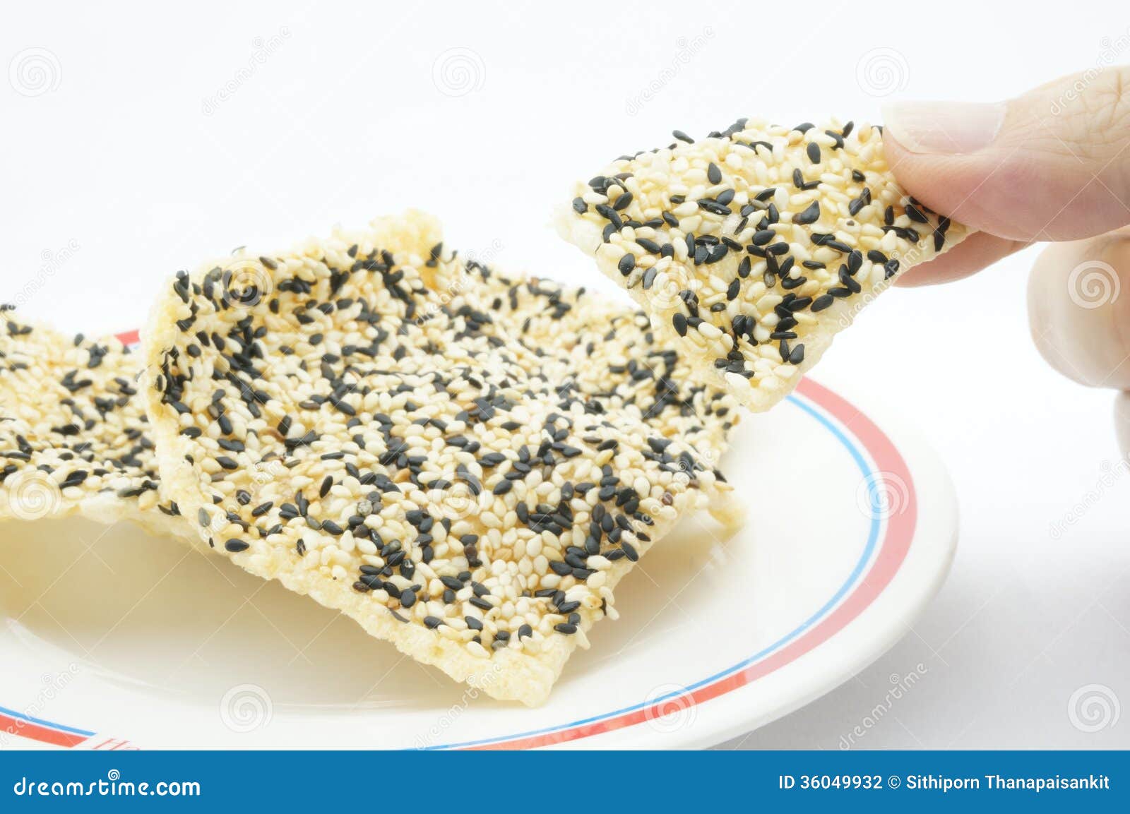 Eating Puffed Rice with Sesame Stock Photo - Image of dessert, eating ...