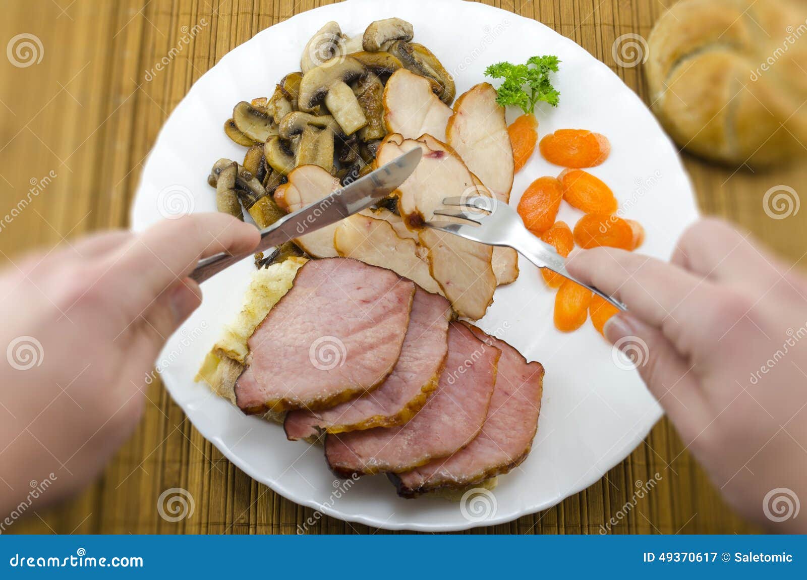 Eating in a Restaurant POV Perspective Stock Image - Image of eating ...