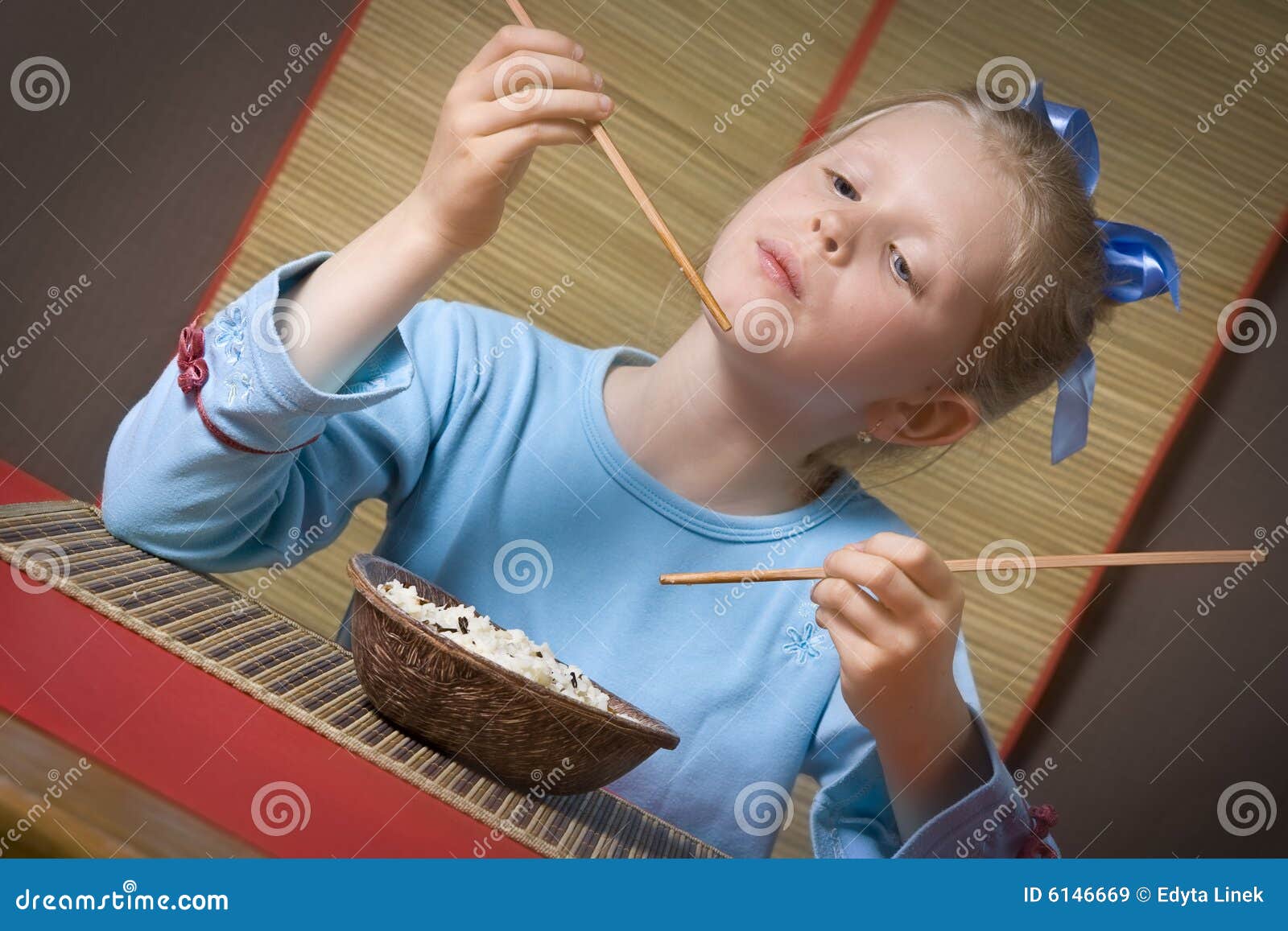 Eating rice stock image. Image of rice, cook, blond, girl - 6146669