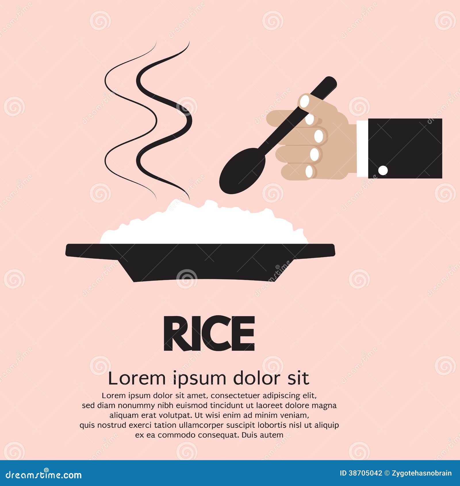 Eating Rice stock vector. Illustration of background - 38705042