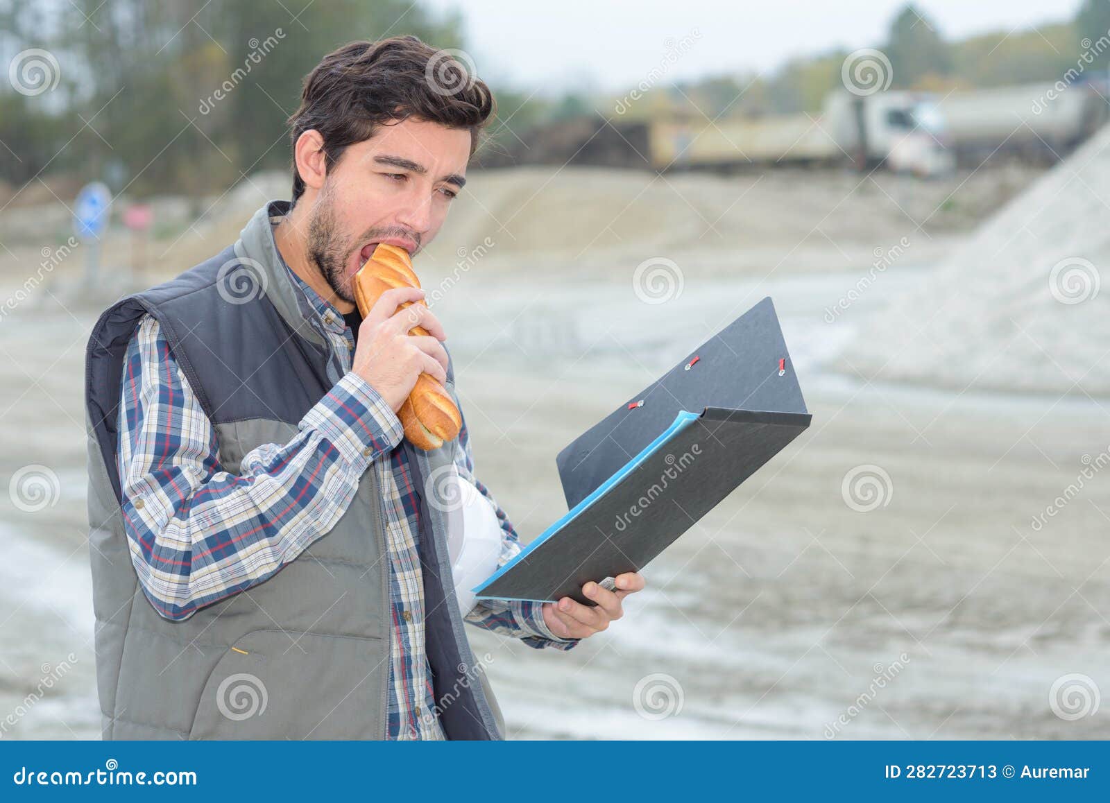He eating rush meal stock image. Image of sand, meal - 282723713