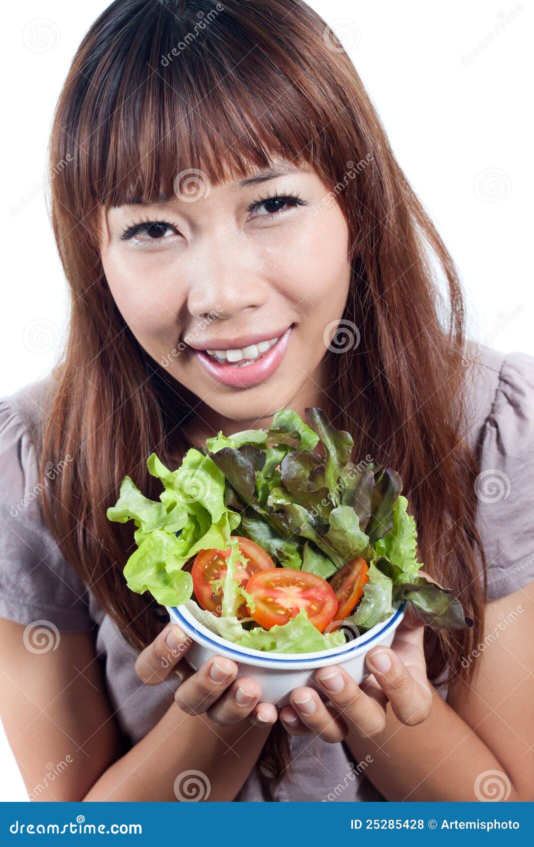 Eating salad stock photo. Image of caucasian, female - 25285428
