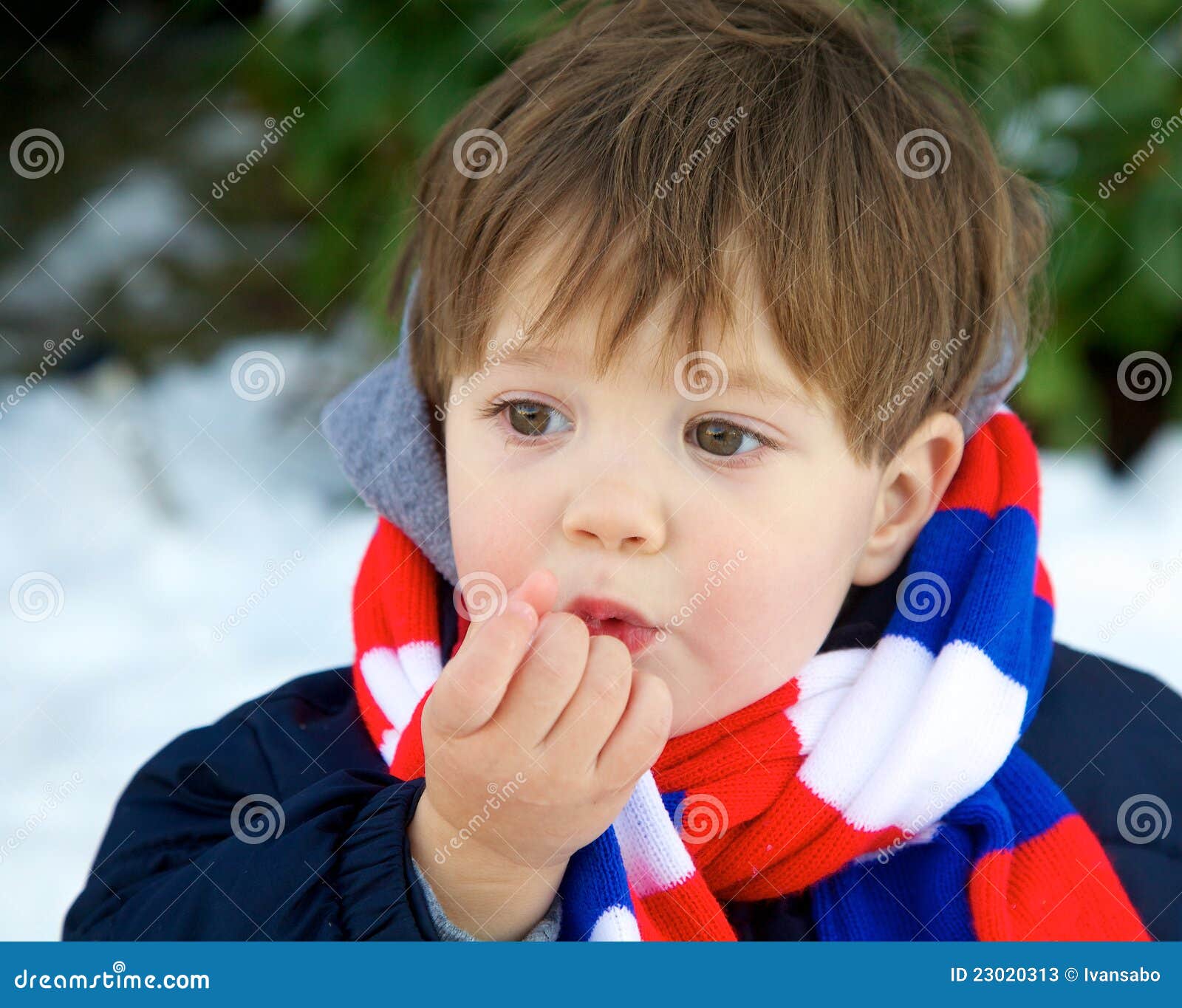 Eating snow stock image. Image of face, scarf, adorable - 23020313