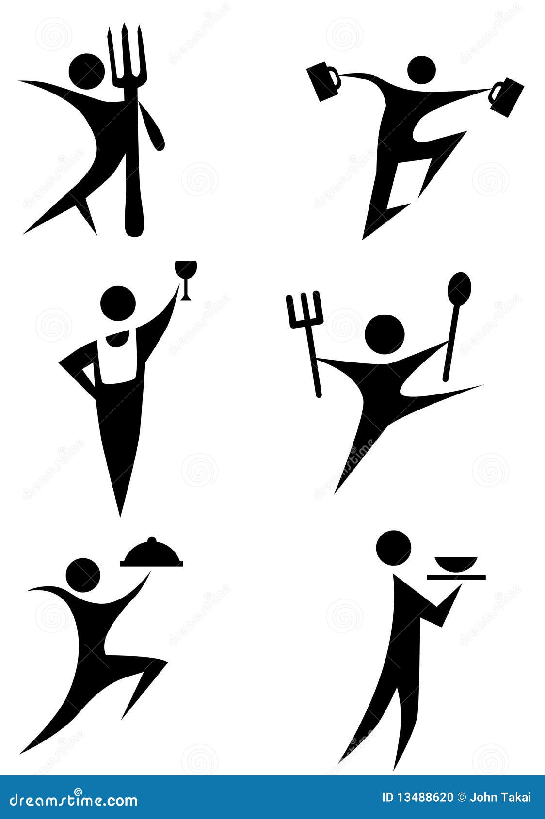 Eating Stick Figure Set stock vector. Illustration of isolated - 13488620