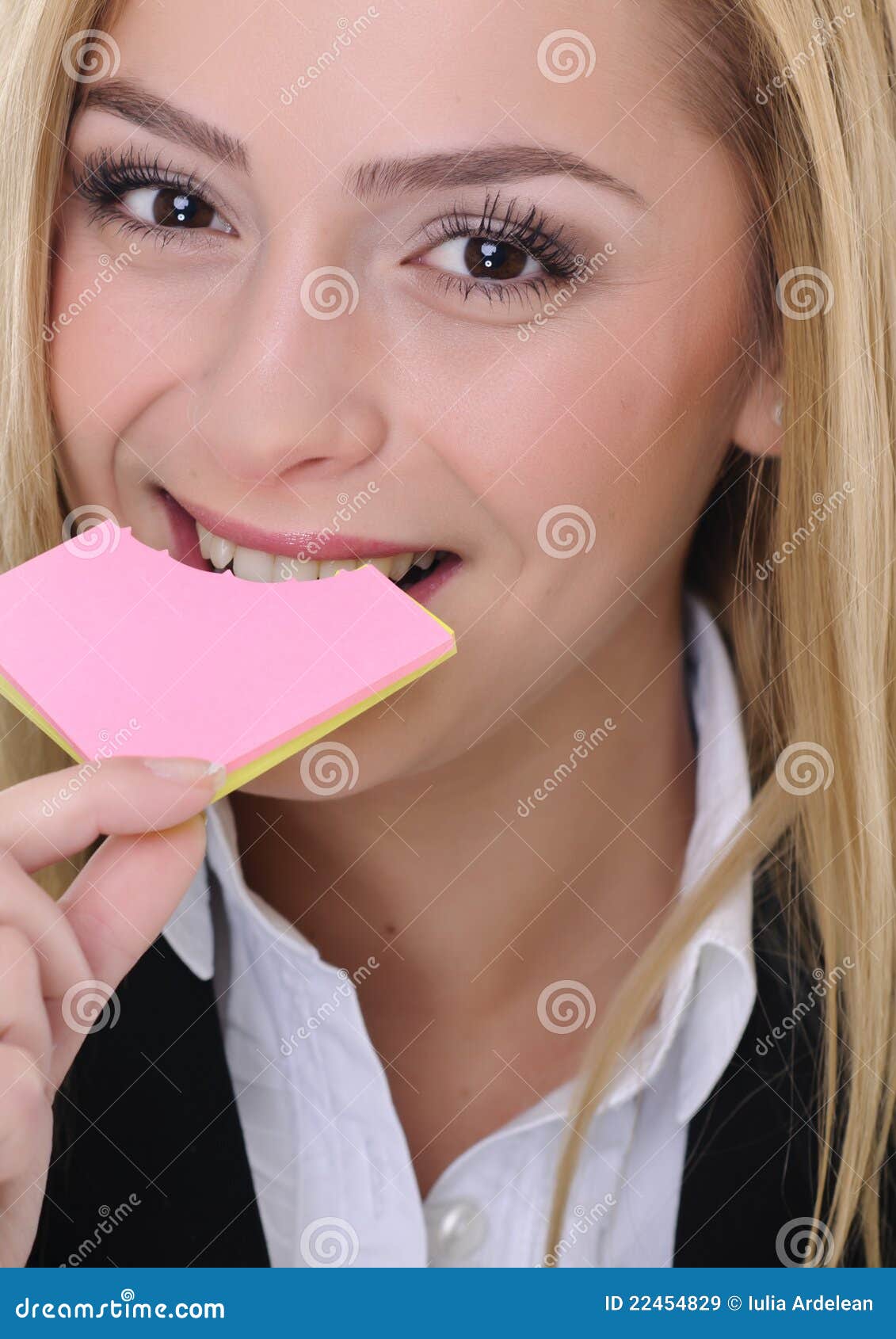 Eating sticky note stock image. Image of success, worker - 22454829