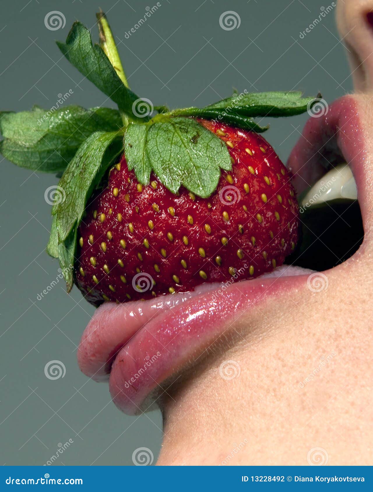 Eating strawberries stock photo. Image of swallowing - 13228492