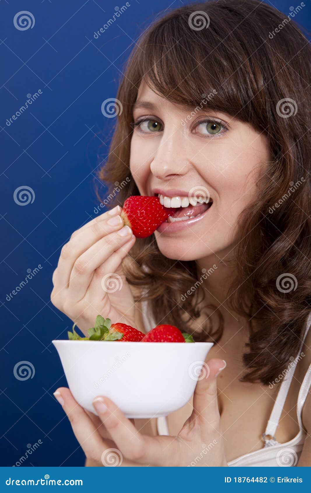 Eating strawberries stock photo. Image of delight, enjoy - 18764482