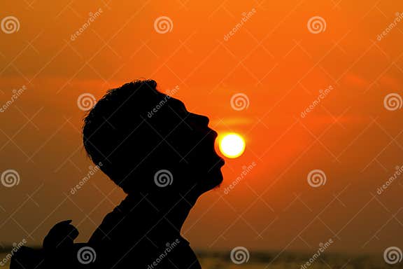 Eating the sun stock image. Image of teen, space, copy - 33972561