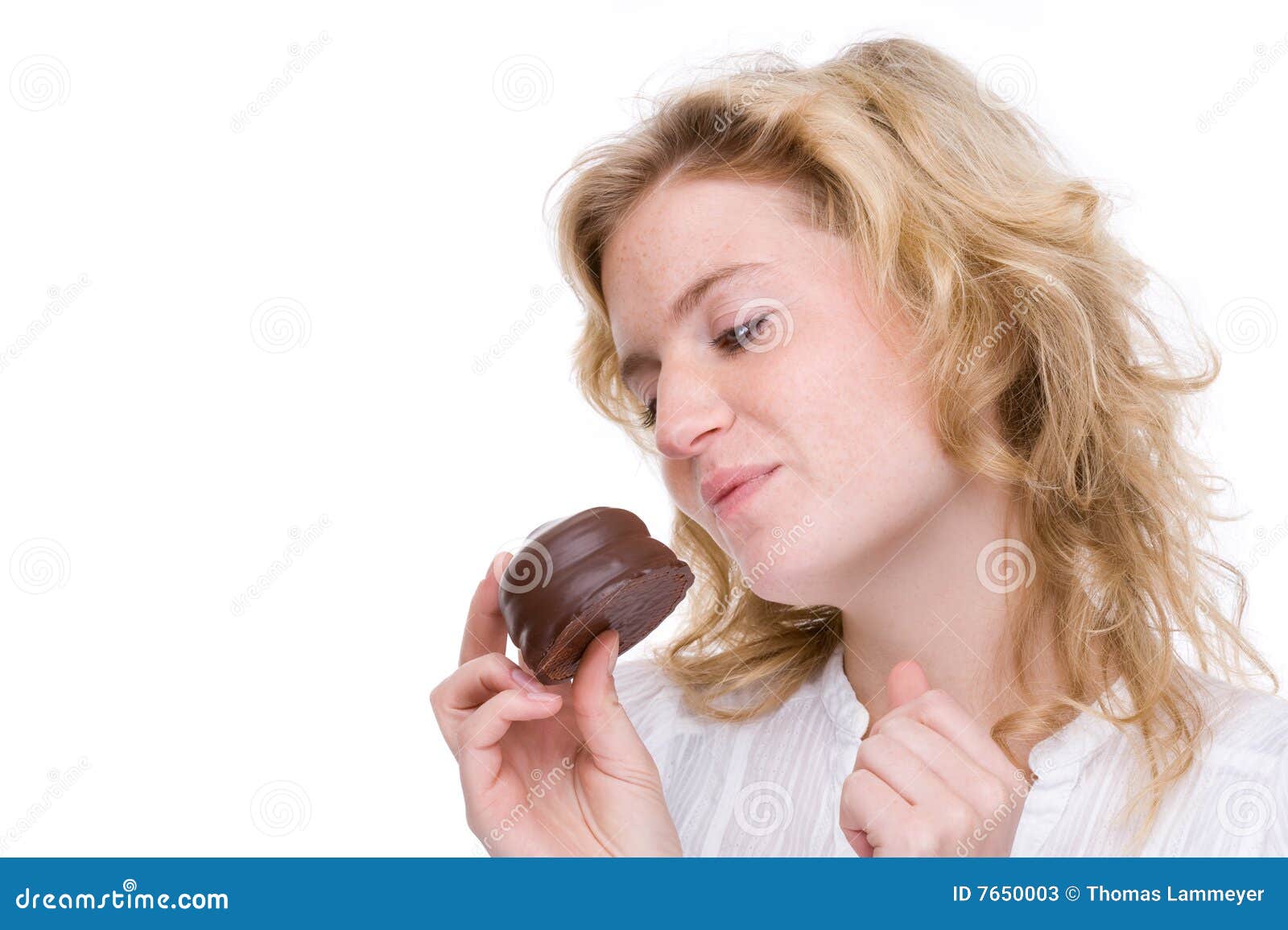 Eating sweets stock image. Image of attractive, girl, meringue - 7650003