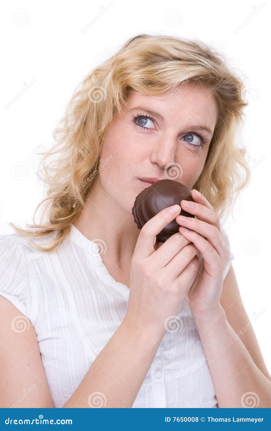 Eating sweets stock photo. Image of isolated, cute, calories - 7650008