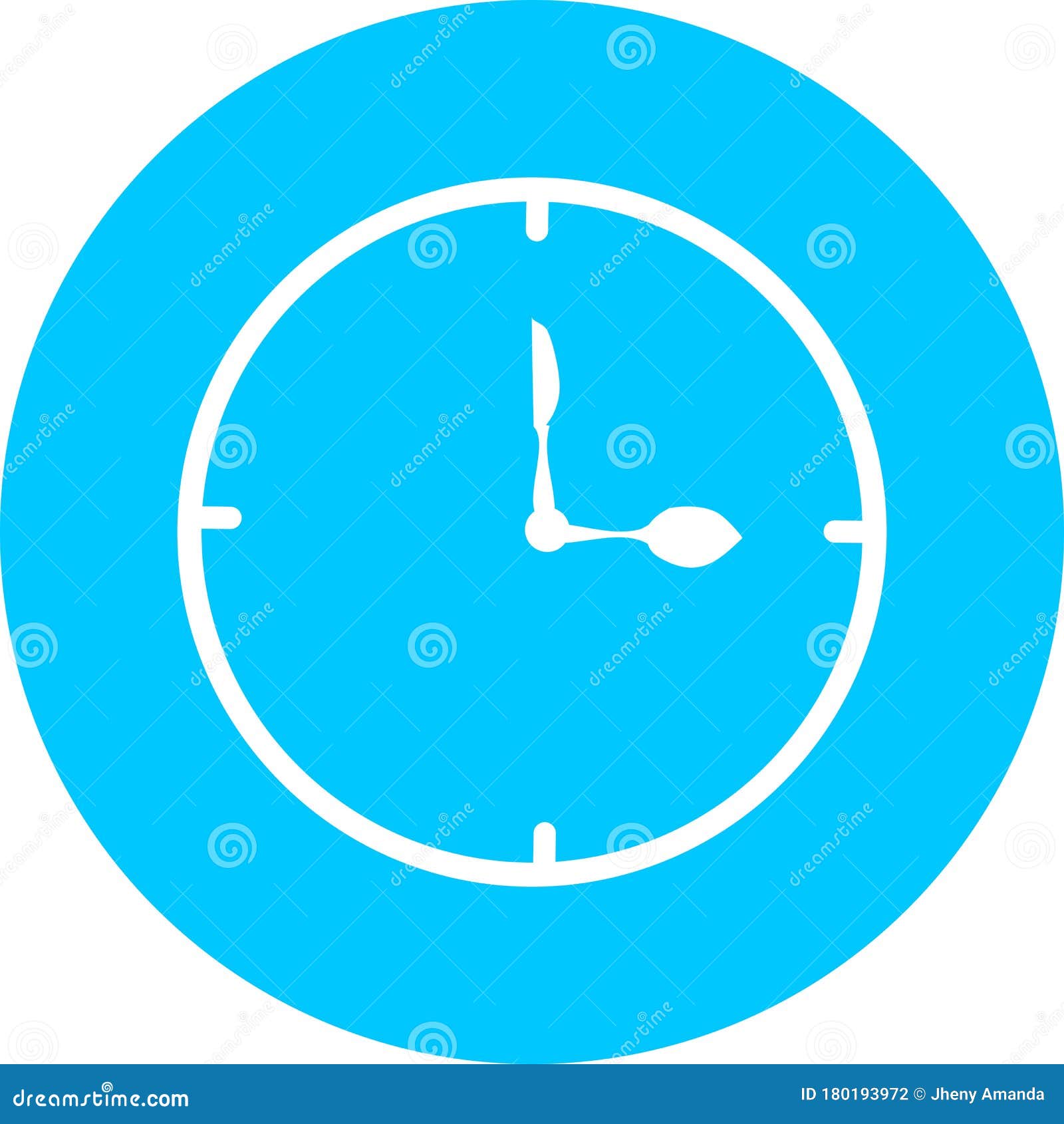 Eating Time, Clock, Watch In Blue Circle Icon. Concept Of UI Design ...