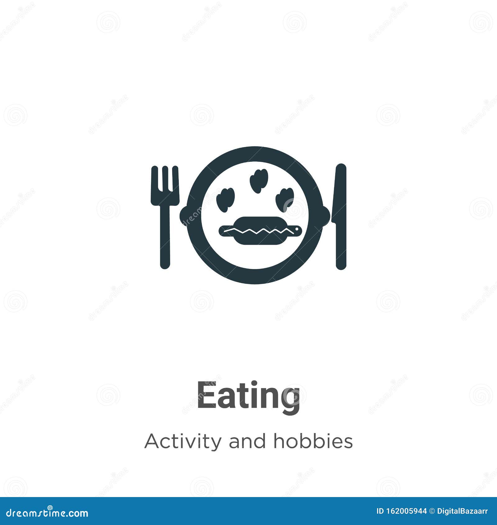 Eating Vector Icon on White Background. Flat Vector Eating Icon Symbol ...