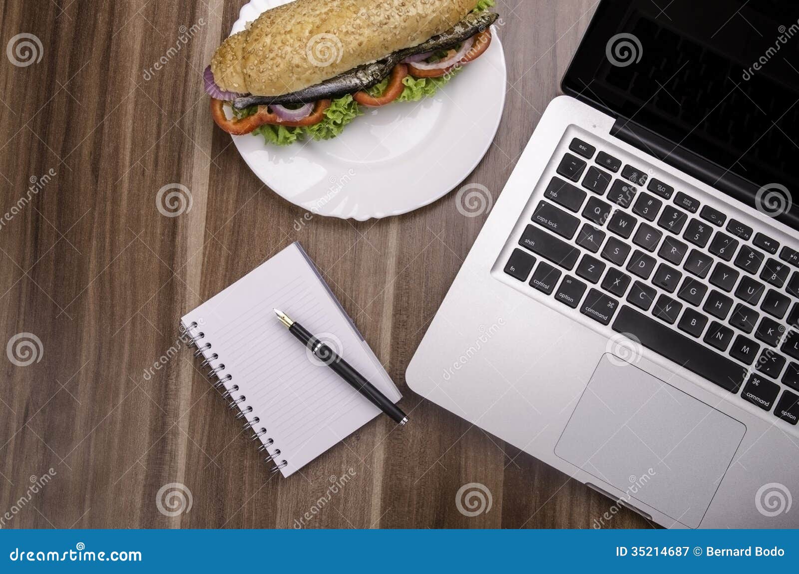 Eating at Work stock image. Image of salad, desk, afternoon - 35214687