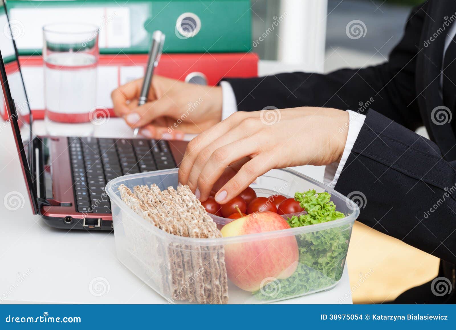 Eating and working stock photo. Image of company, modern - 38975054
