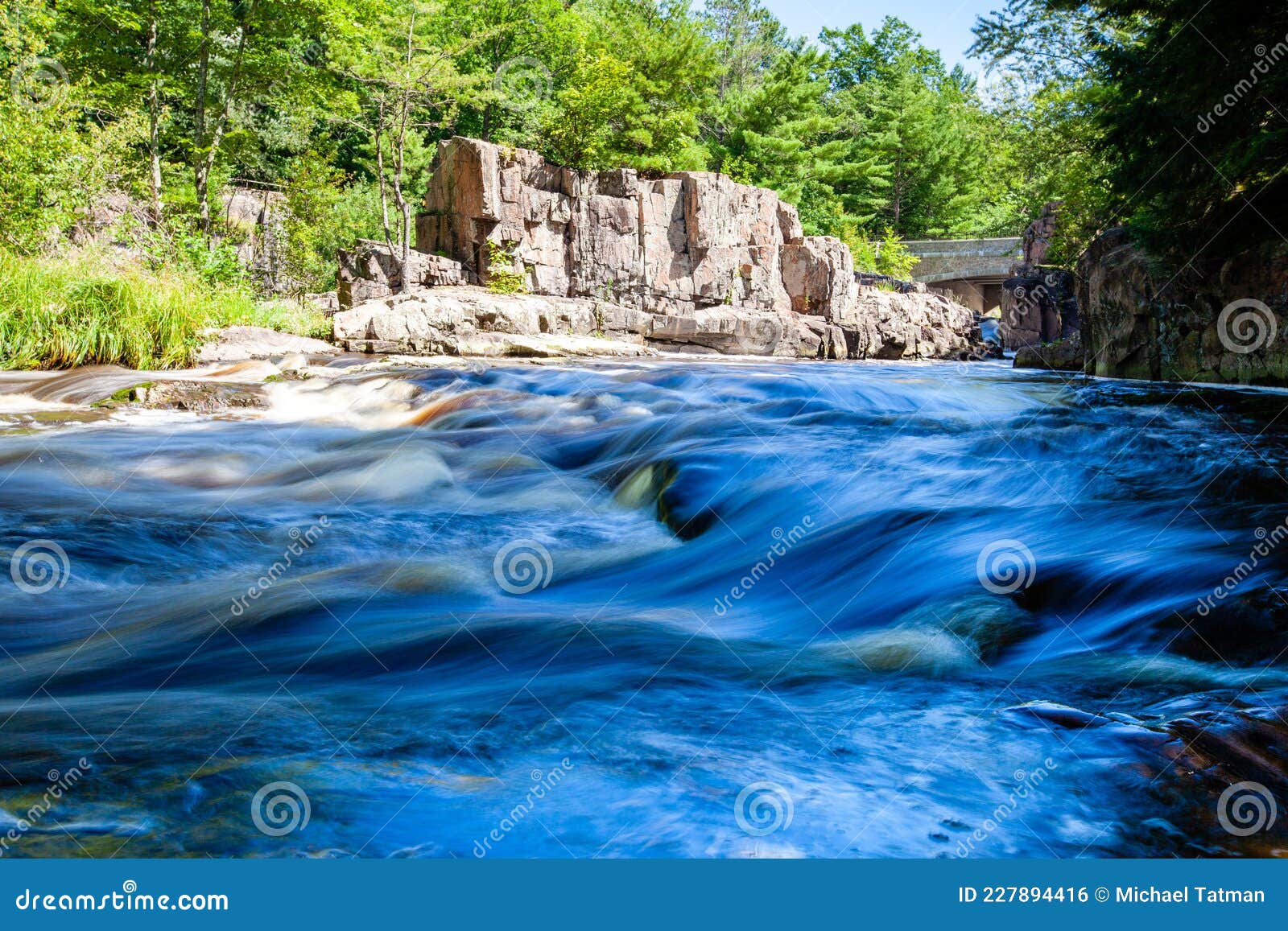 Eau Claire River Running through the Dells of the Eau Claire Park in ...