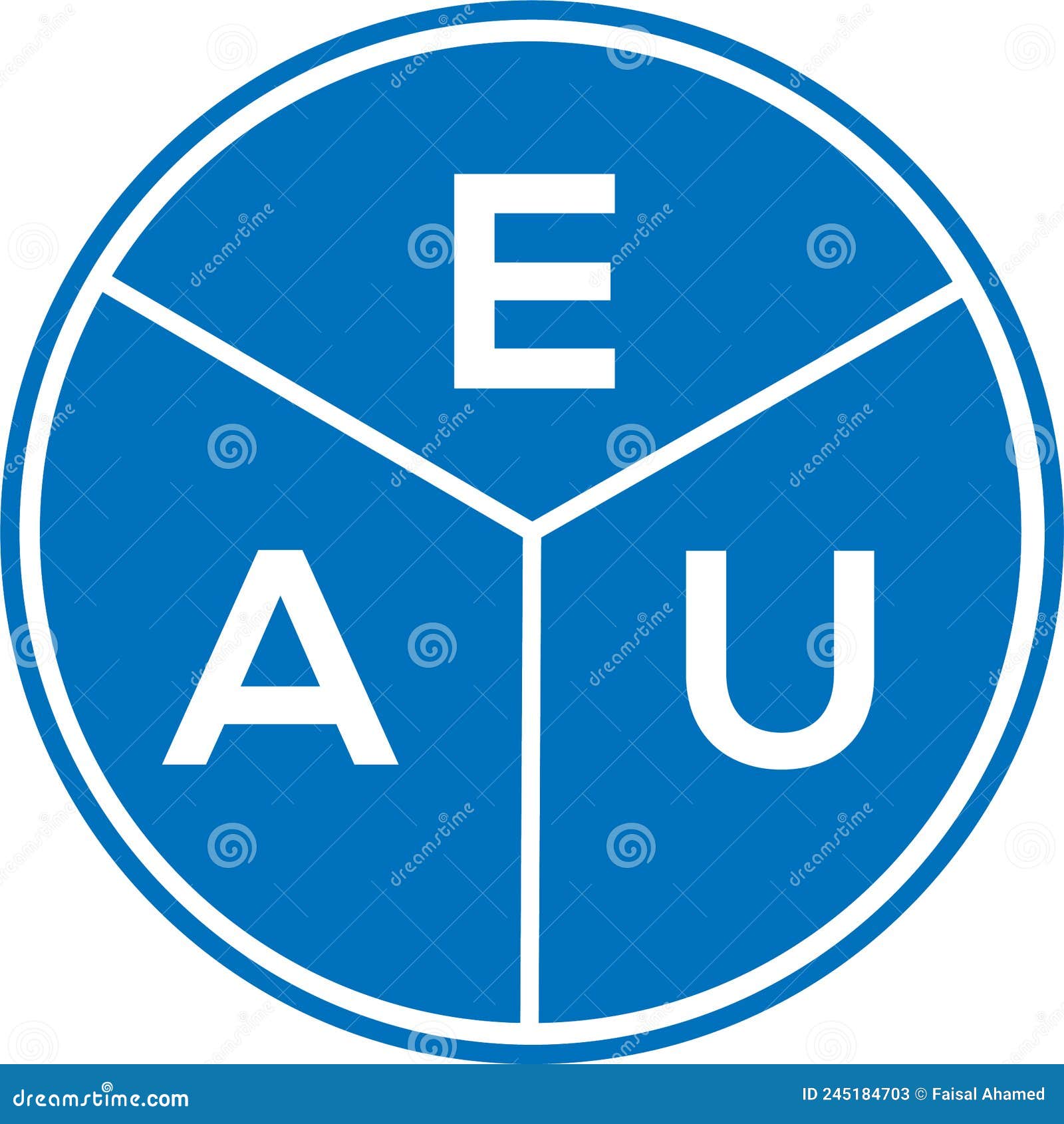 EAU Letter Logo Design on White Background. EAU Creative Circle Letter ...
