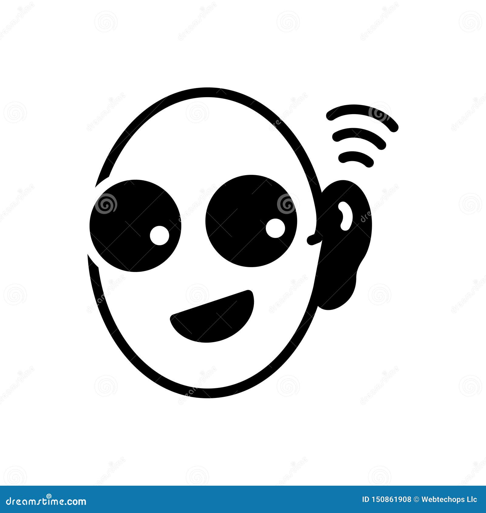 Black Solid Icon for Eavesdropper, Spy and Listening Stock Illustration ...