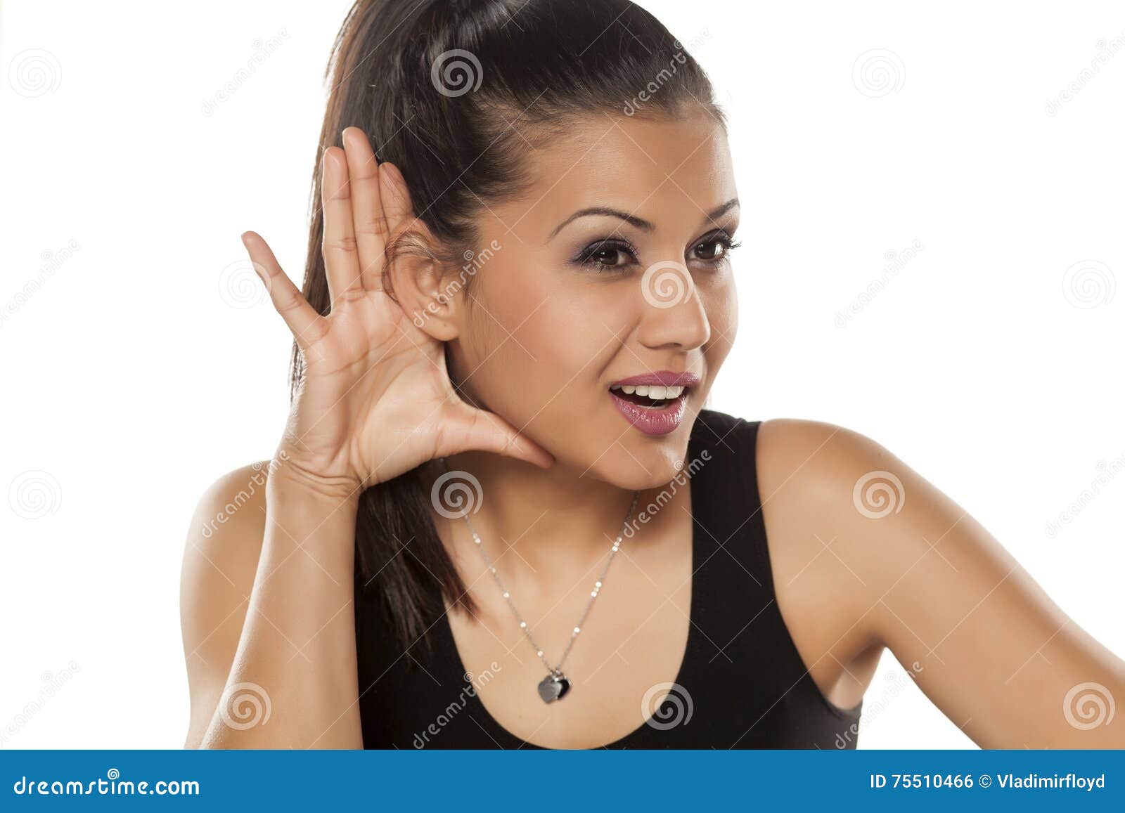 Eavesdropping fotografia stock. Immagine di mano, brunetta - 75510466