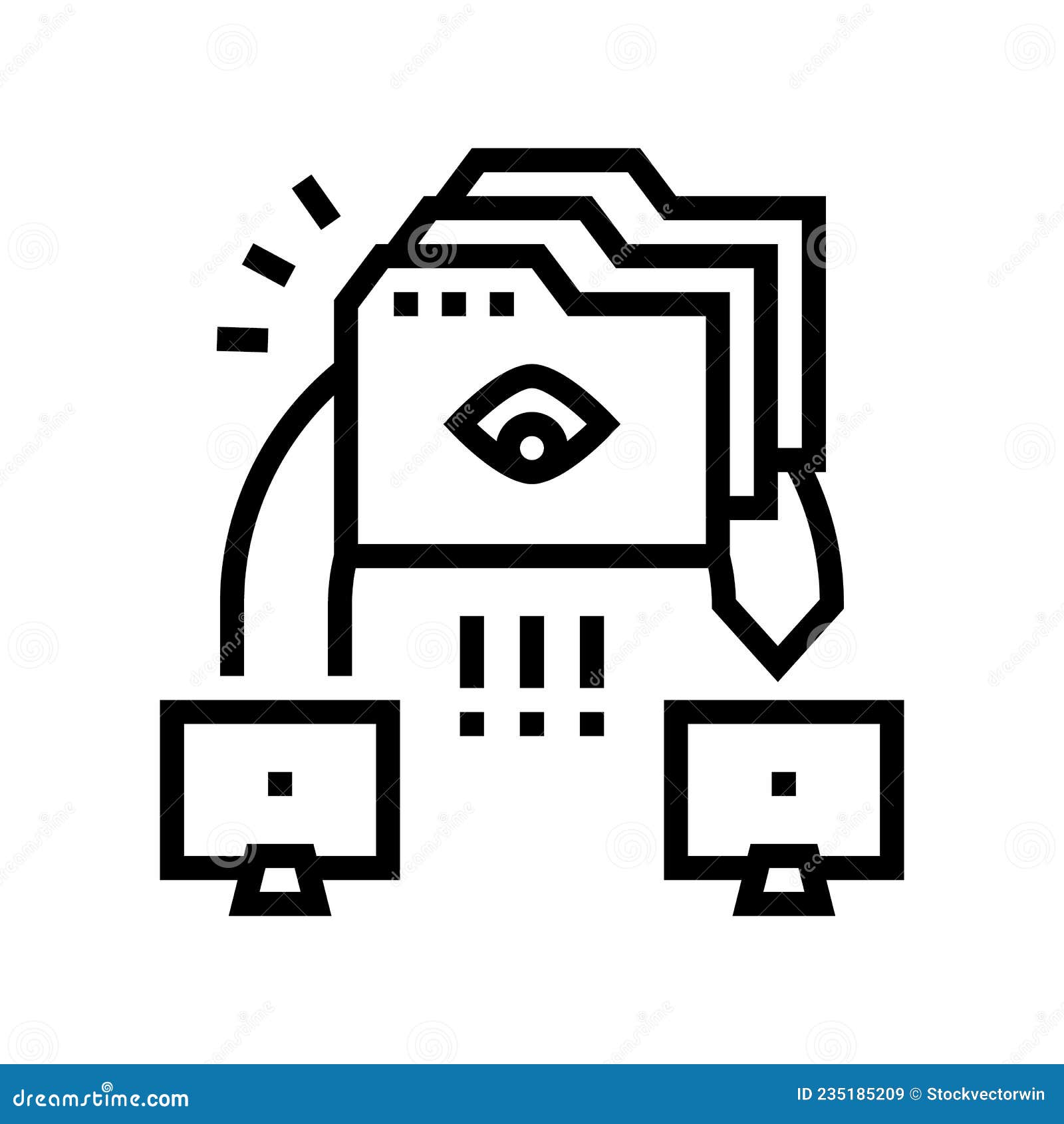 Eavesdropping Attacks Line Icon Vector Illustration Stock Vector ...