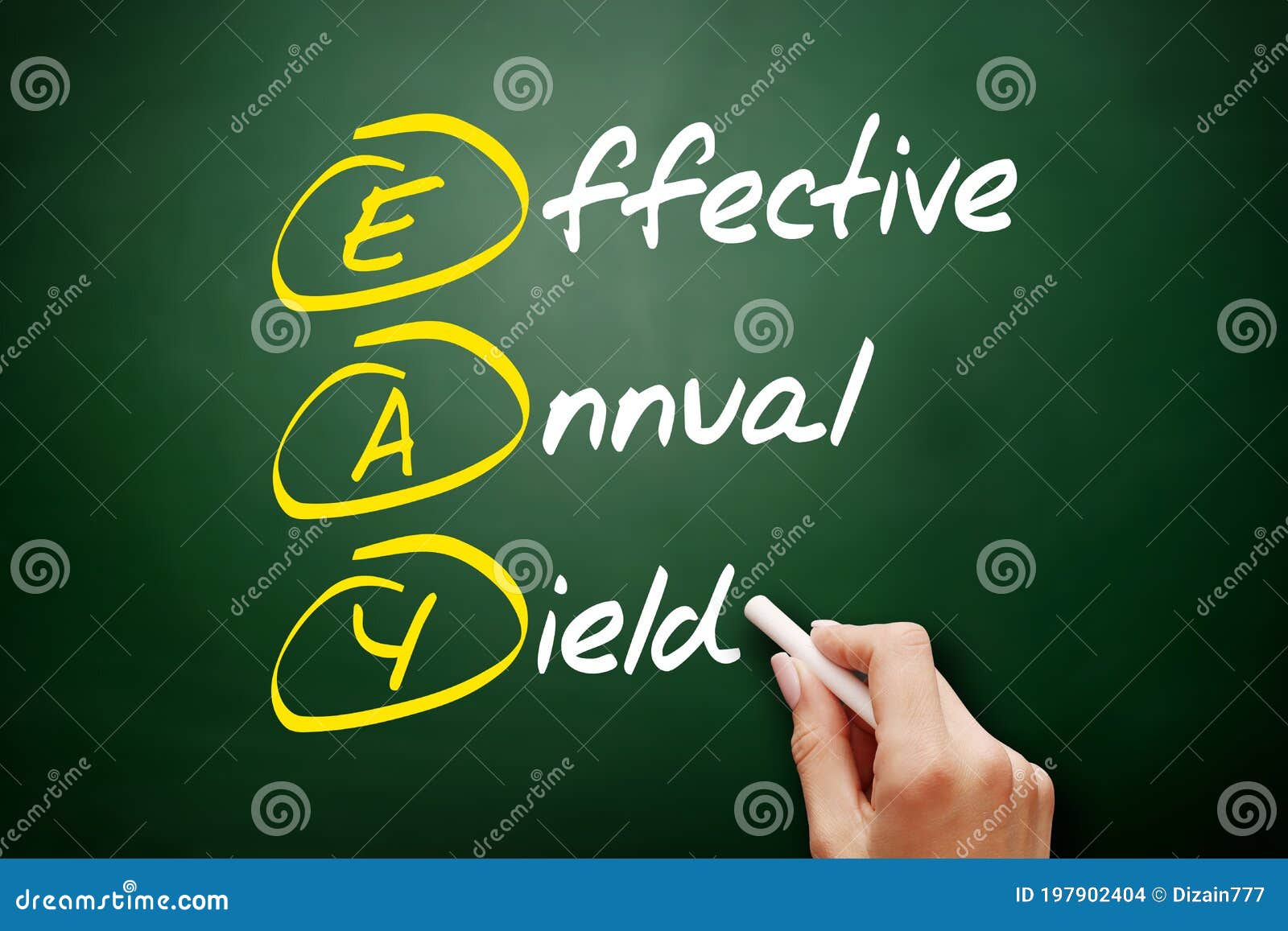 EAY - Effective Annual Yield Acronym, Business Concept on Blackboard ...