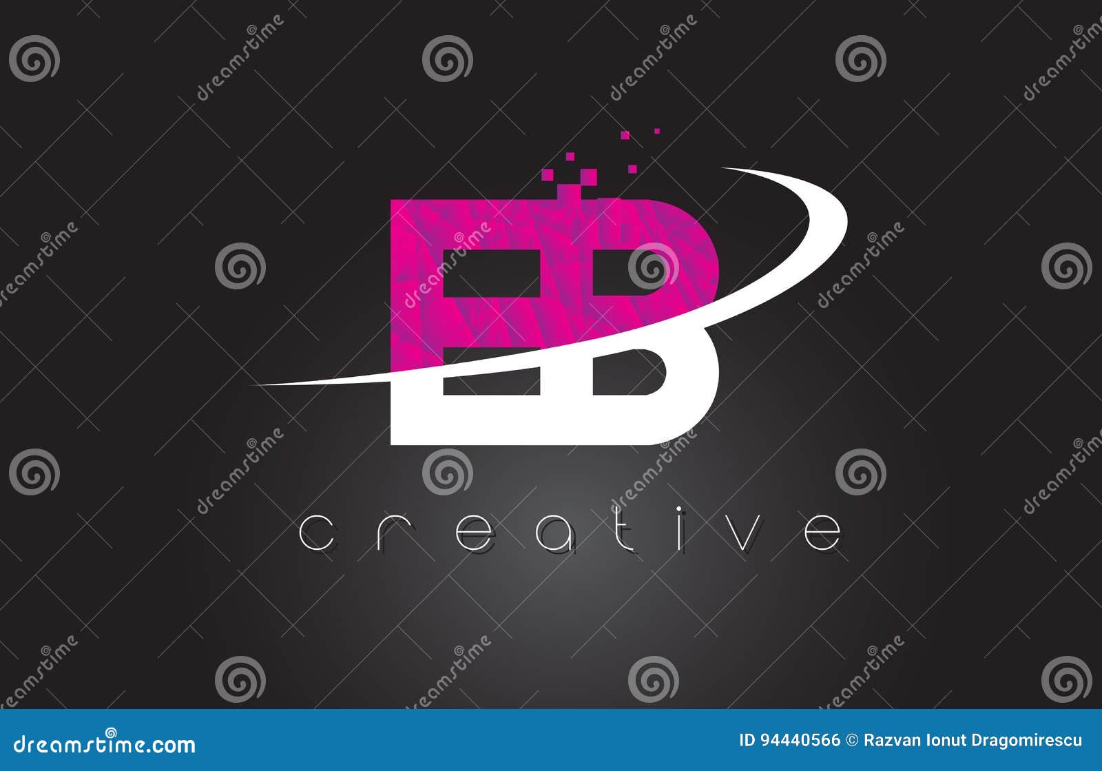 EB E B Creative Letters Design with White Pink Colors Stock Vector ...