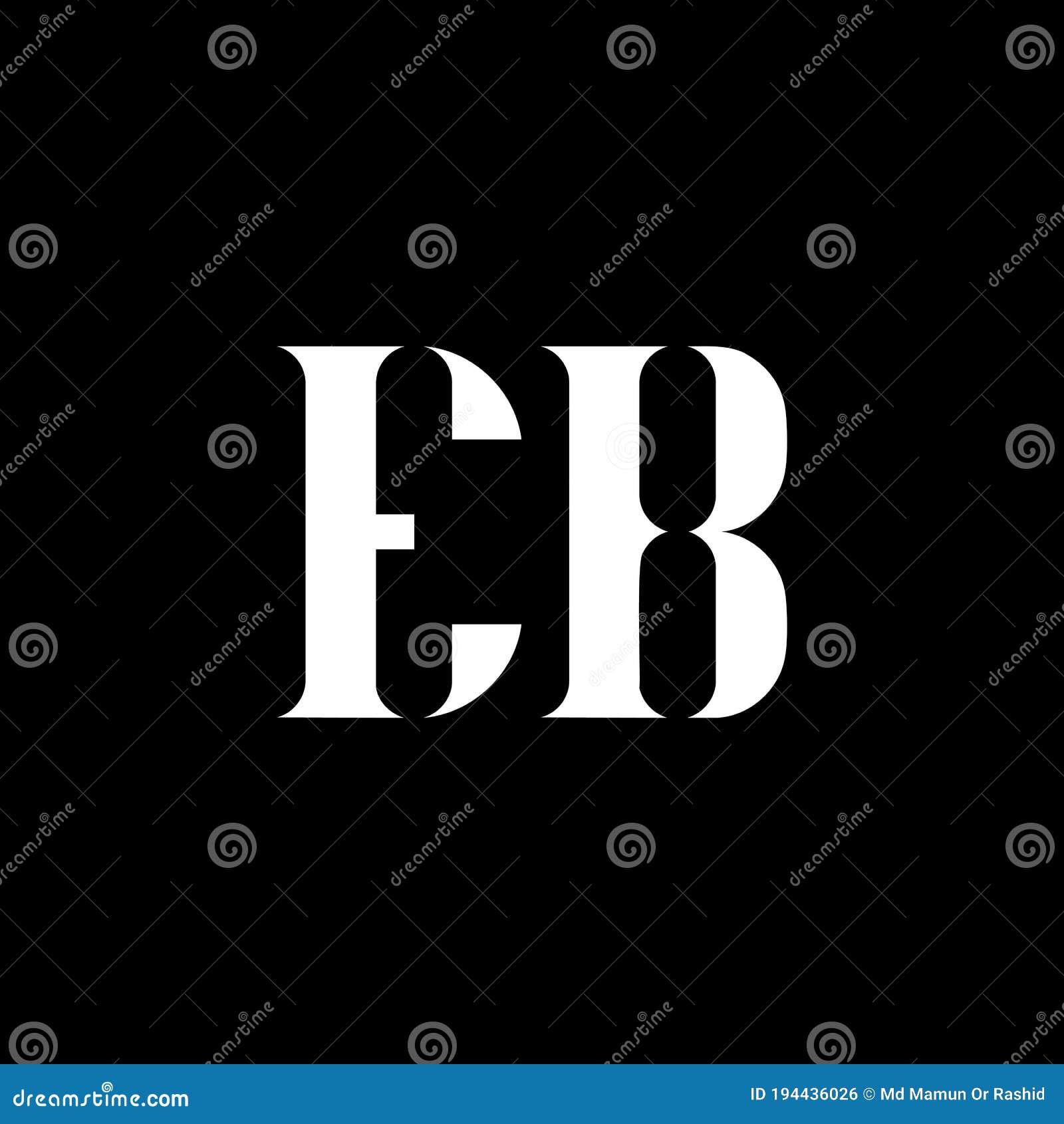 EB E B Letter Logo Design. Initial Letter EB Uppercase Monogram Logo ...