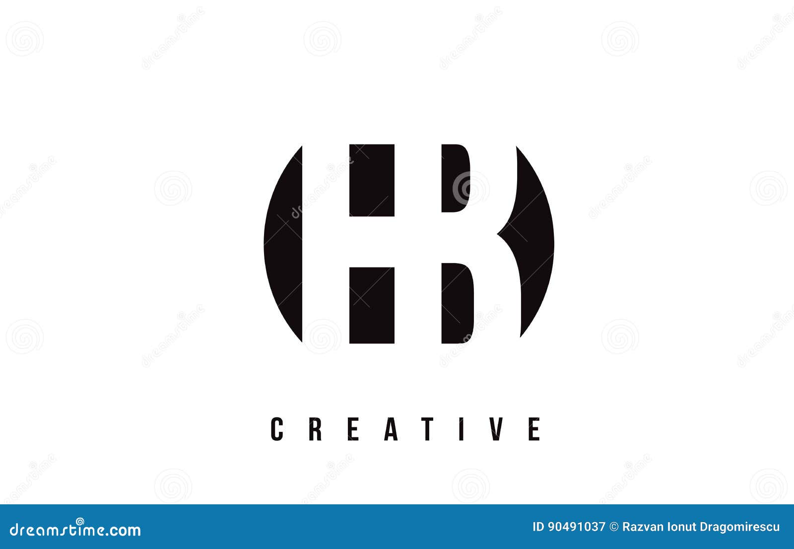 EB E B White Letter Logo Design with Circle Background. Stock Vector ...