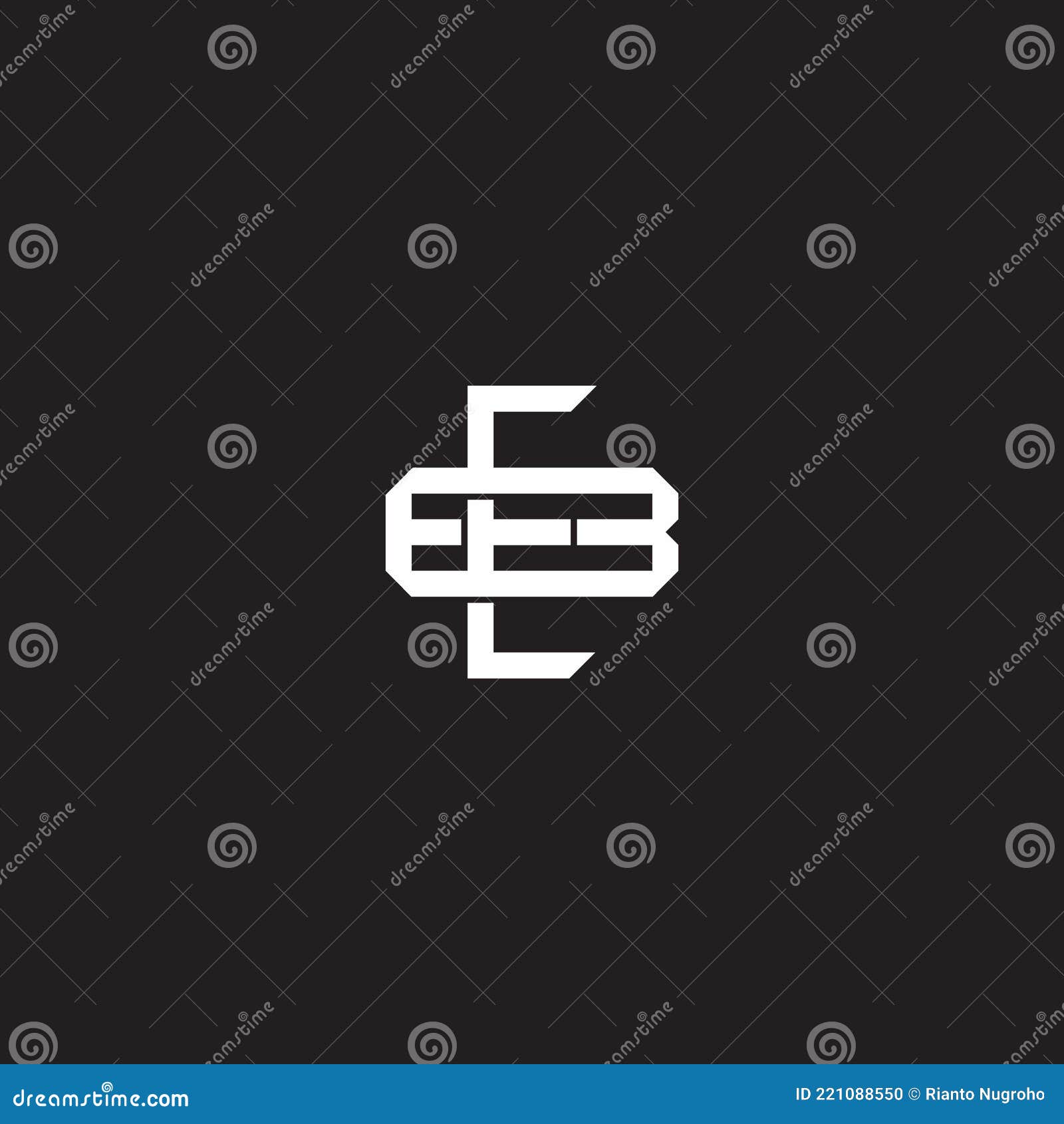 EB Initial Letter Overlapping Interlock Logo Monogram Line Art Style ...