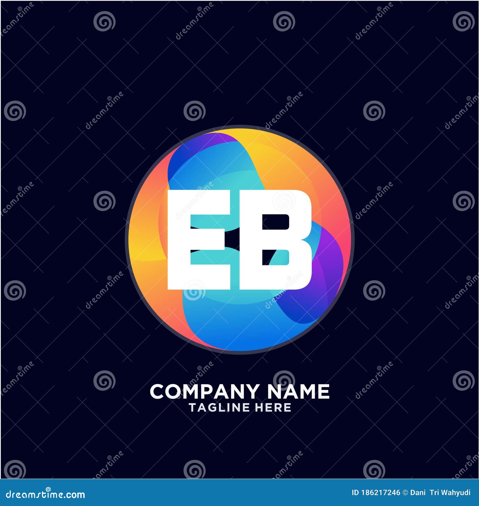 EB Initial Logo with Colorful Circle Template Vector Stock Vector ...
