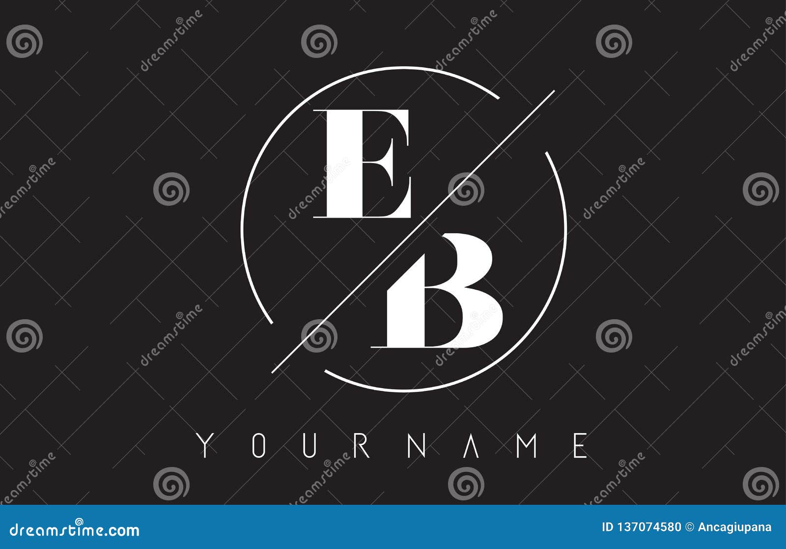 EB Letter Logo with Cutted and Intersected Design Stock Vector ...