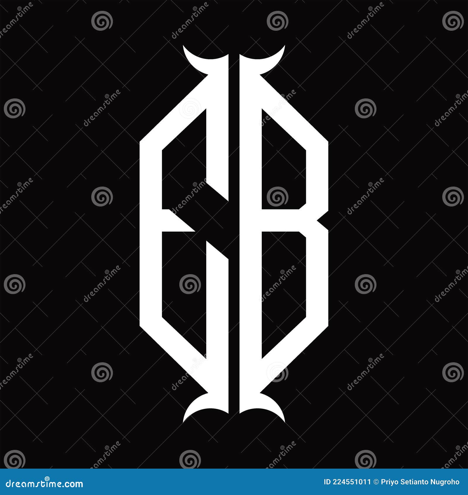 EB Logo Monogram with Horn Shape Design Template Stock Vector ...