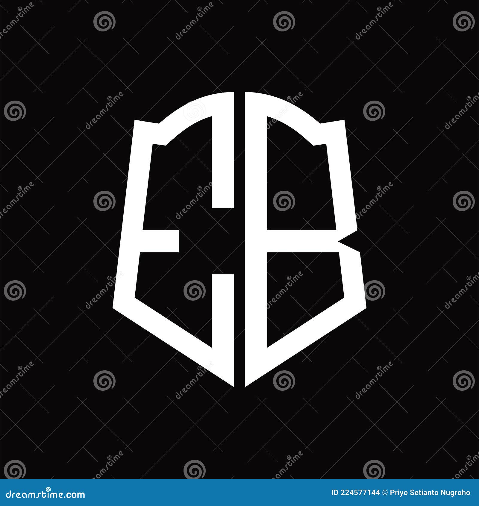 EB Logo Monogram with Shield Shape Ribbon Design Template Stock Vector ...