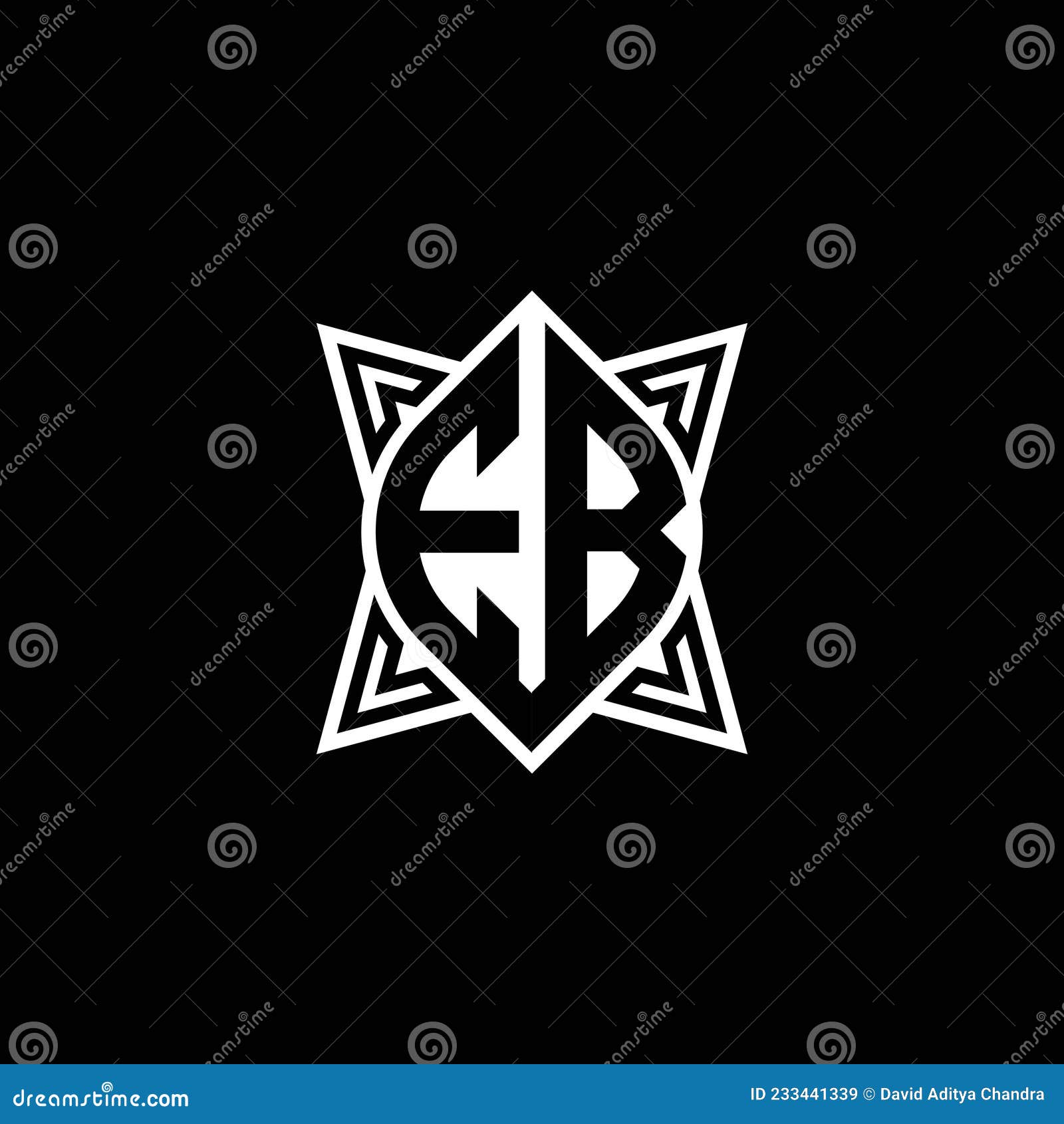 EB Monogram Letter Geometric Star Style Stock Vector - Illustration of ...