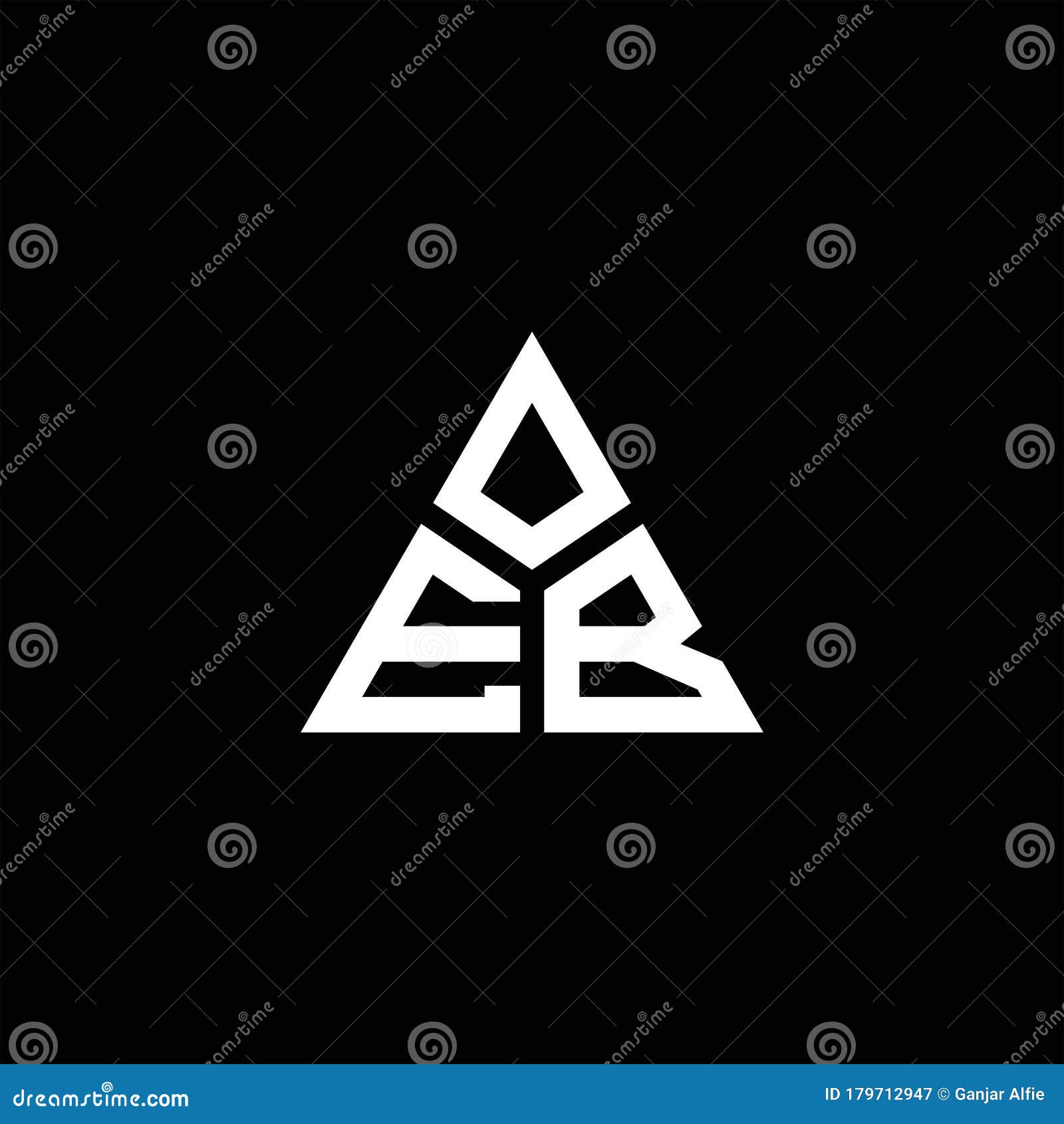EB Monogram Logo with 3 Pieces Shape Isolated on Triangle Stock Vector ...
