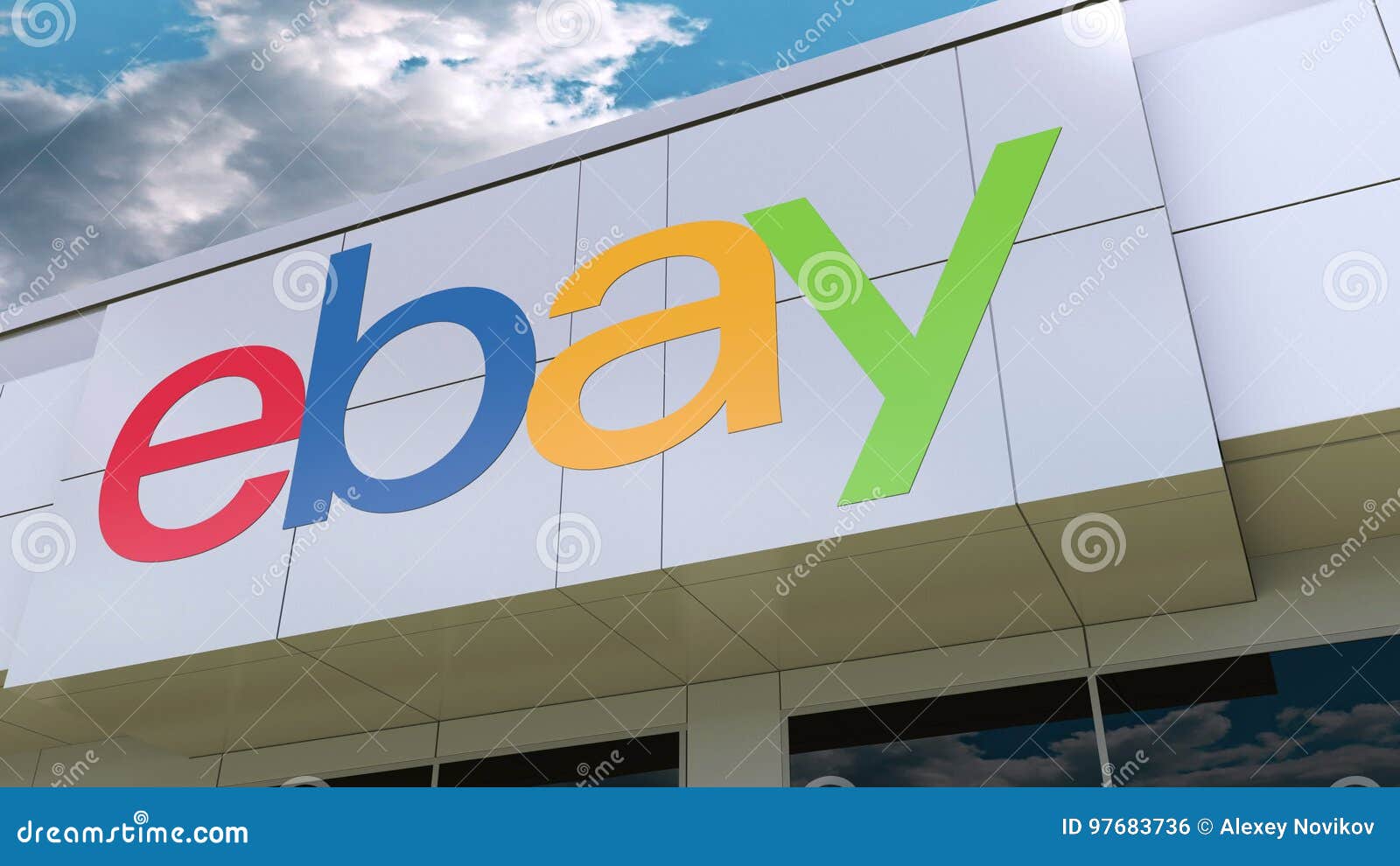 EBay Inc. Logo on the Modern Building Facade. Editorial 3D Rendering ...