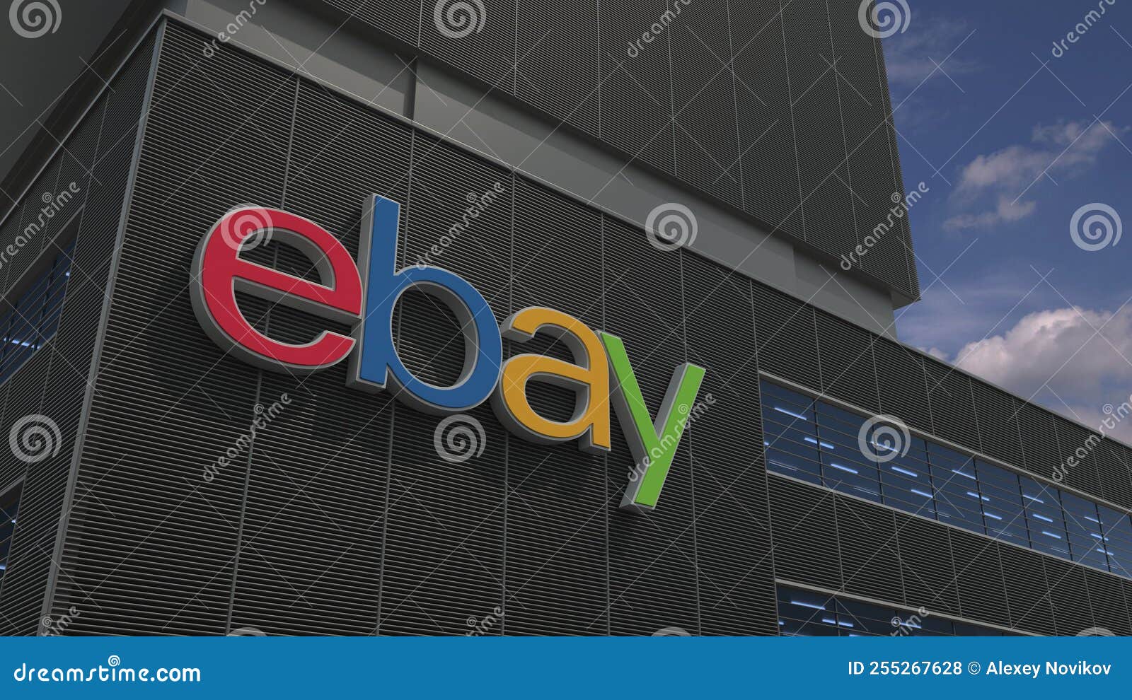 EBay Logo on the Modern Building. Editorial 3d Rendering Editorial ...