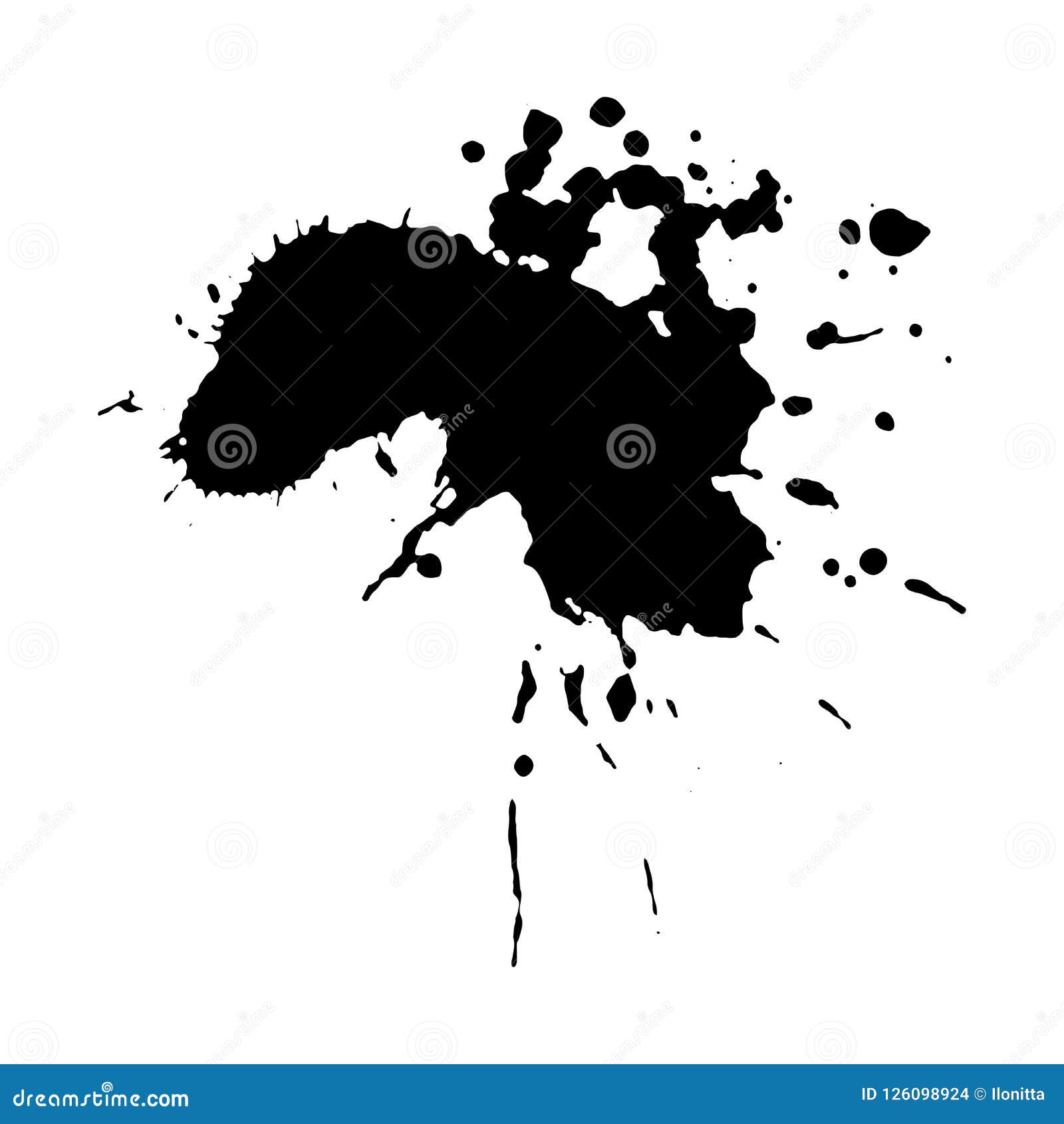 Ebbehouten inktvlek vector illustratie. Illustration of ebbehout ...