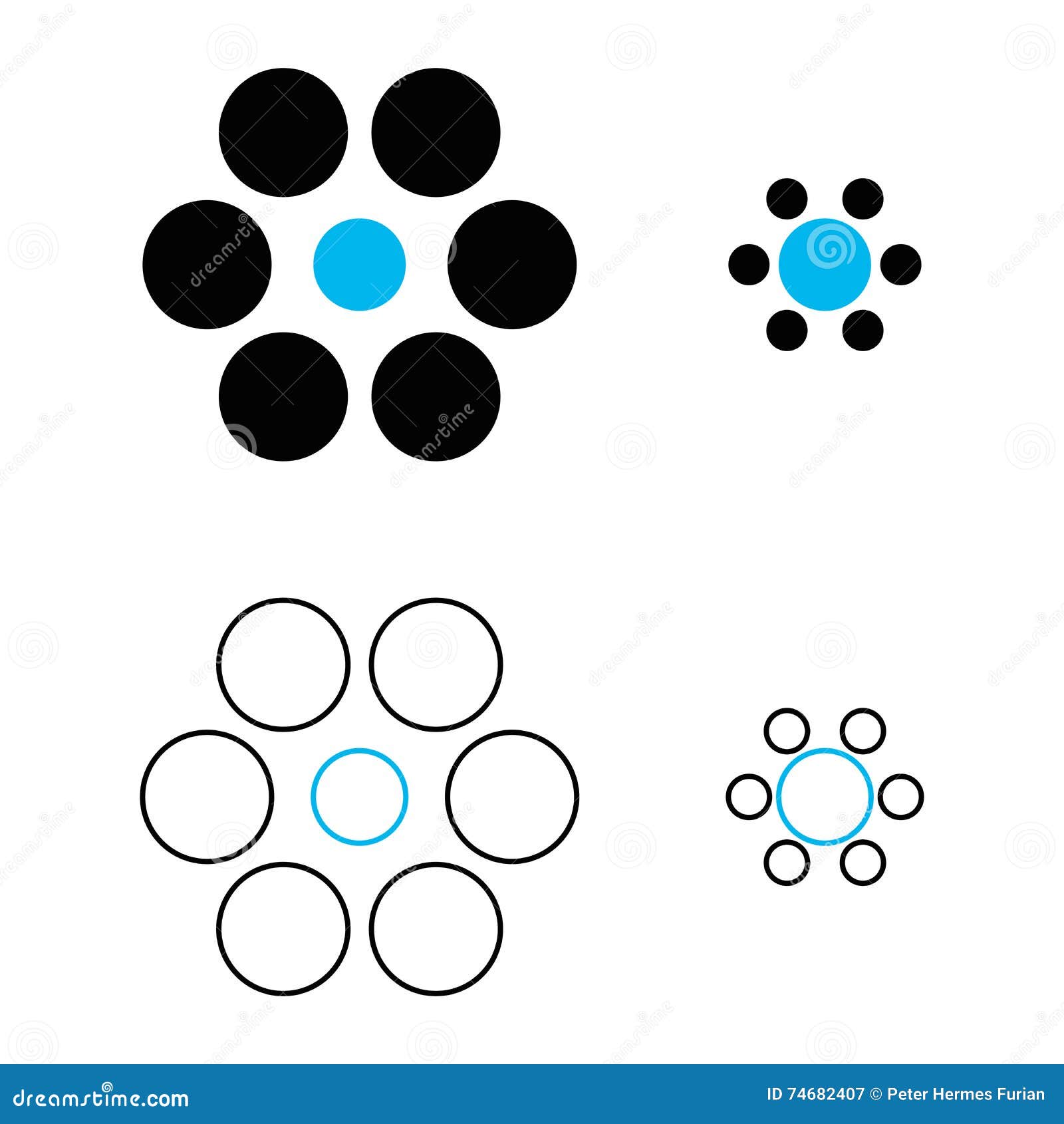 Illusory Contours And Visual Illusions Vector Illustration ...