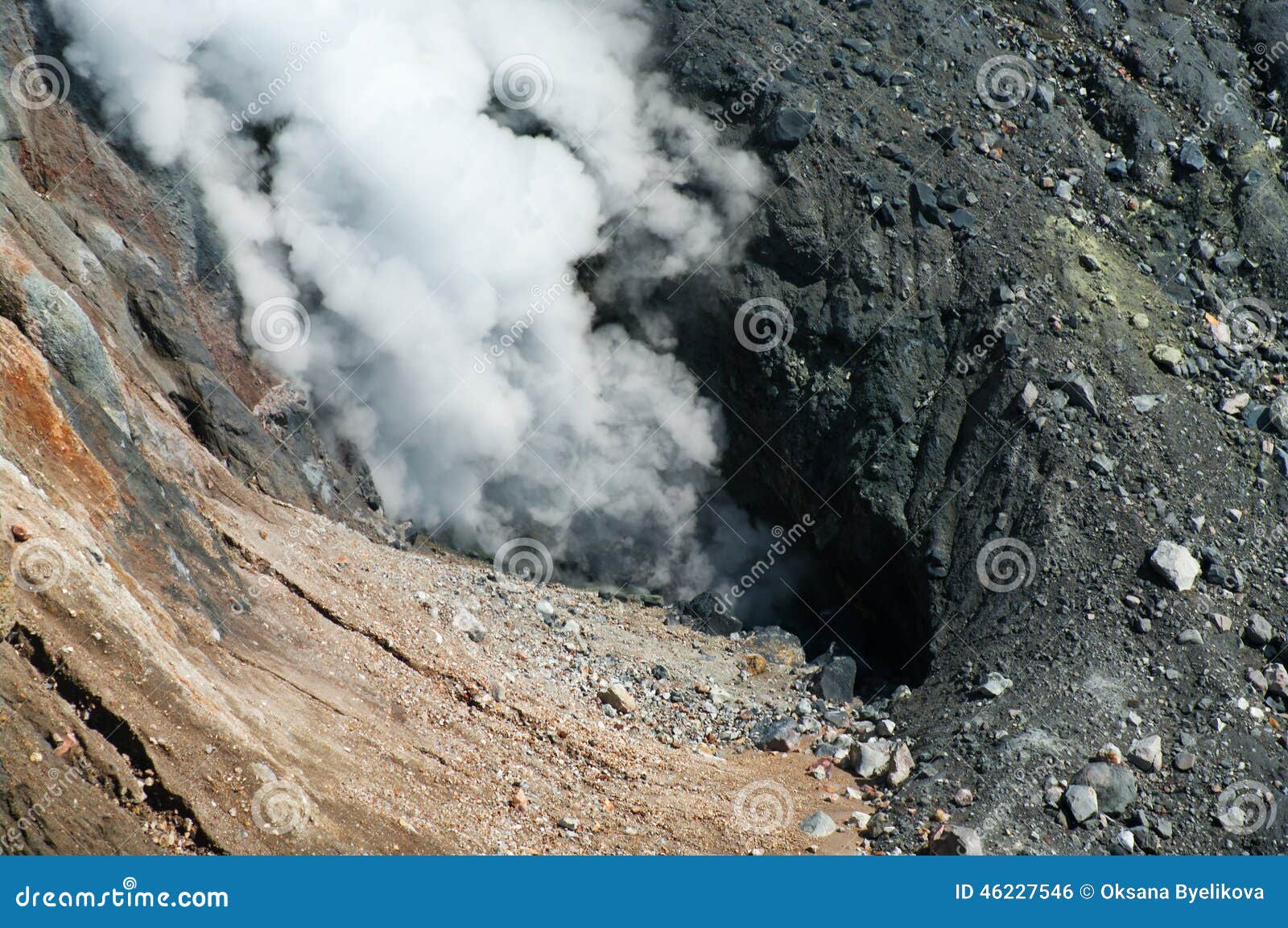 Ebeko Volcano, Paramushir Island, Russia Stock Photo - Image of ...