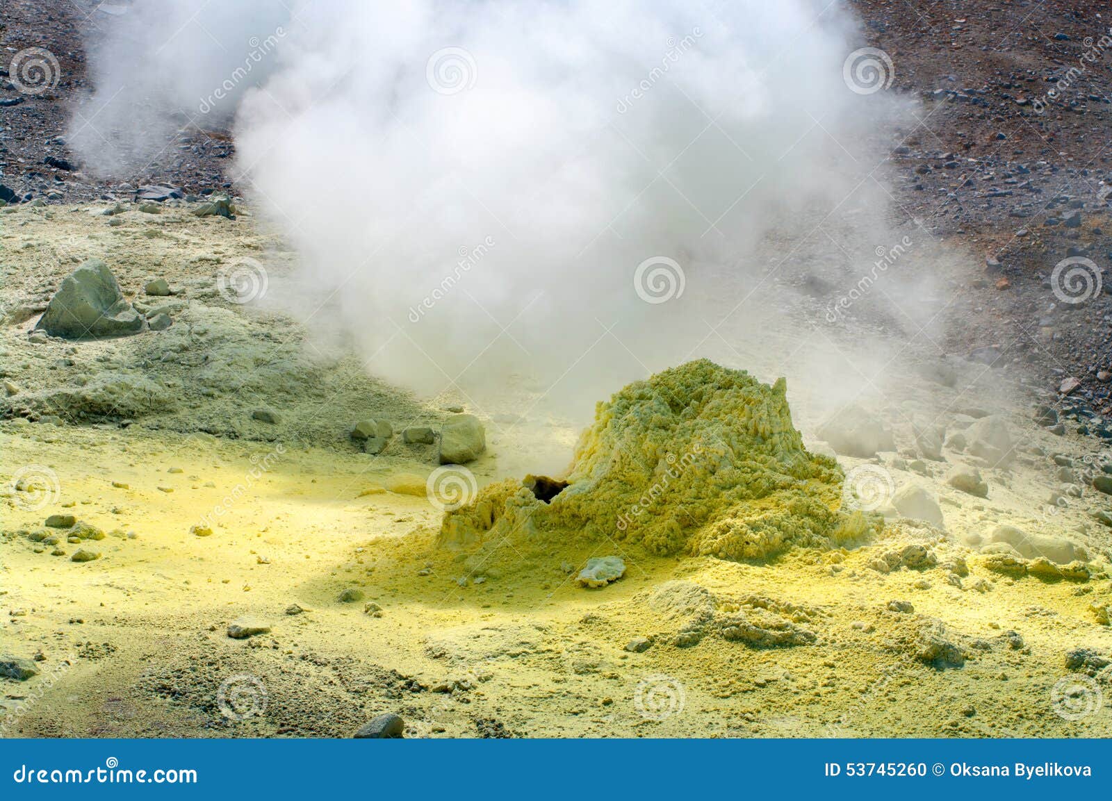 Ebeko Volcano, Paramushir Island, Russia Stock Photo - Image of ...