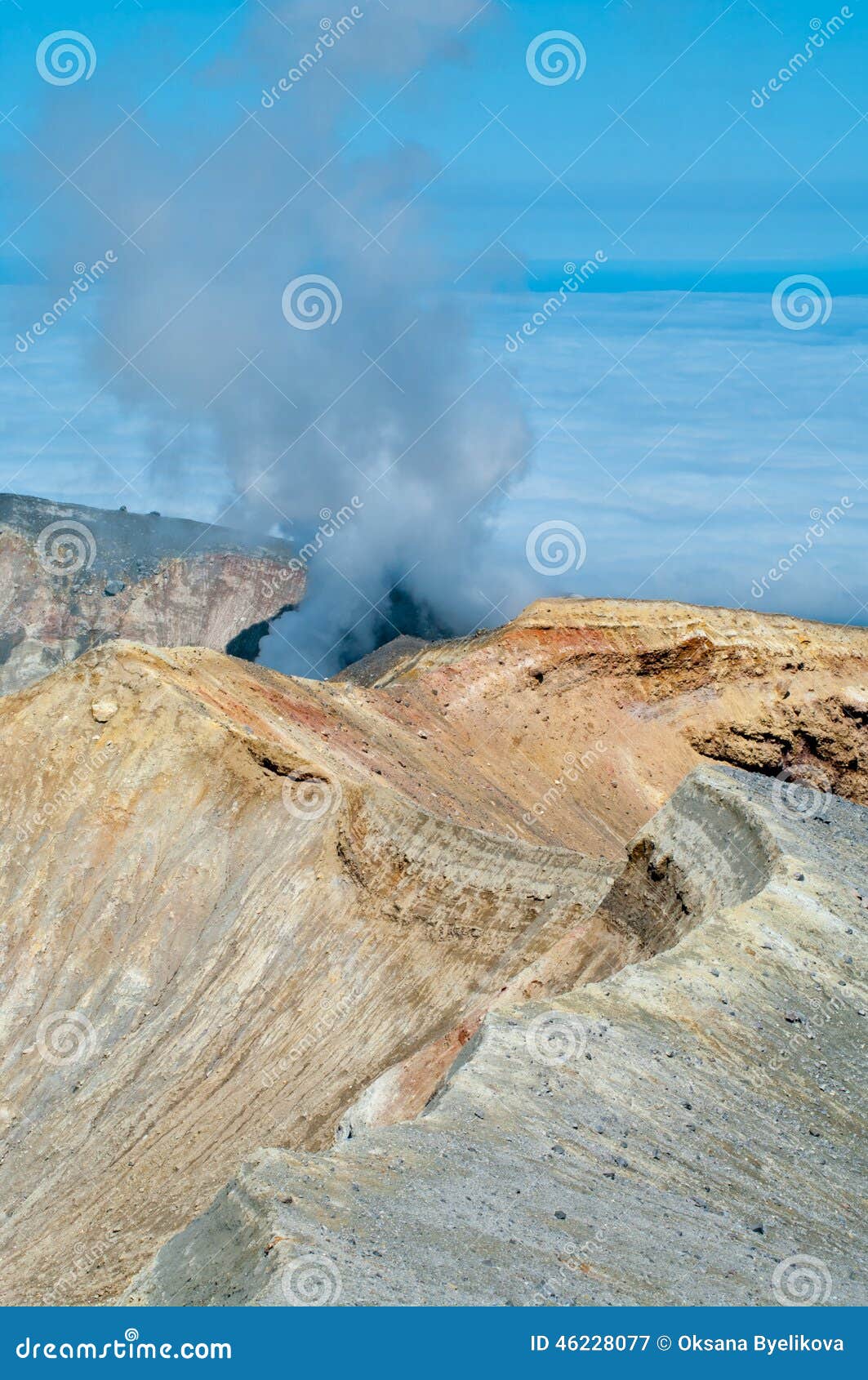 Ebeko-Vulkan, Paramushir-Insel, Russland Stockbild - Bild von ...