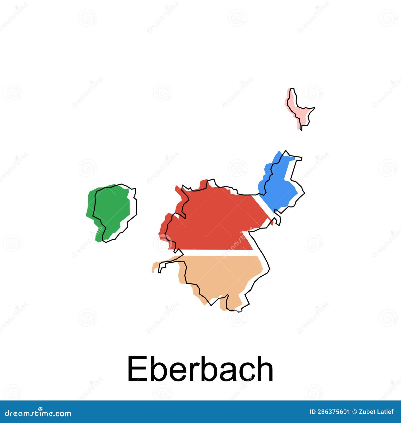 Eberbach Map. Vector Map of the German Country. Borders of for Your ...