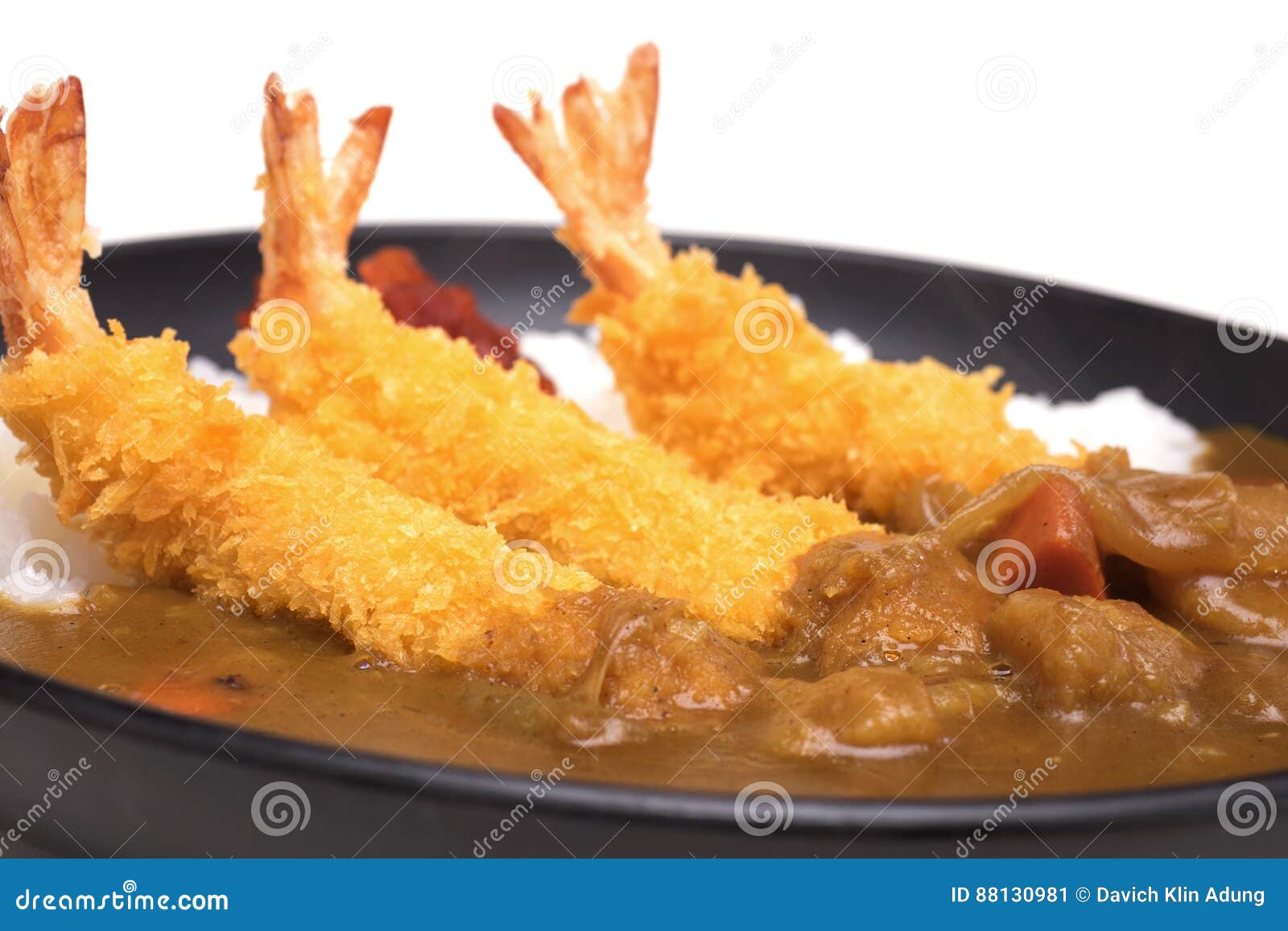 Ebi Fried Curry Rice , Deep Fried Prawn with Japanese Curry Style on ...